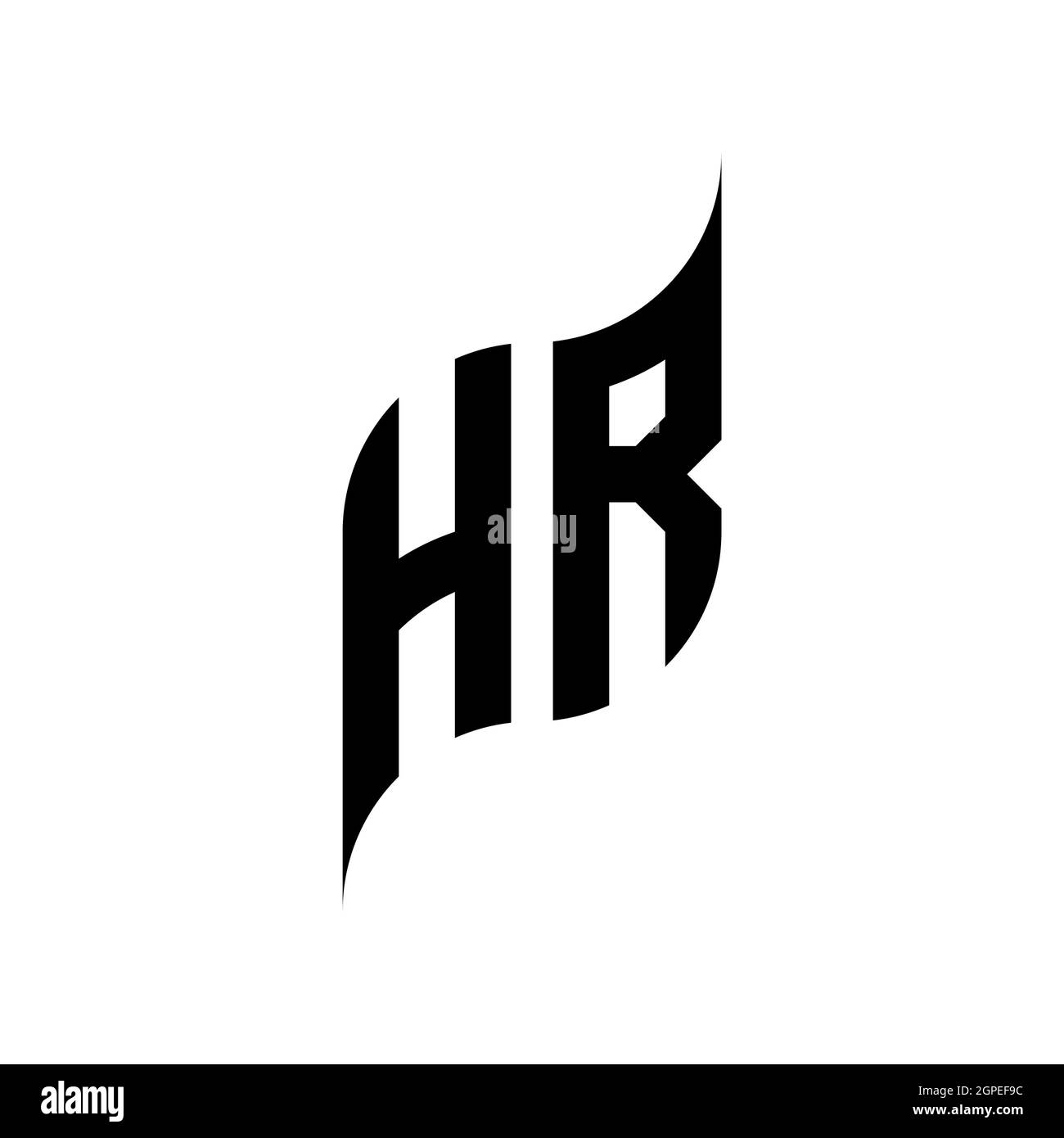 HR Monogram geometric shape style template. Monogram initial design ...
