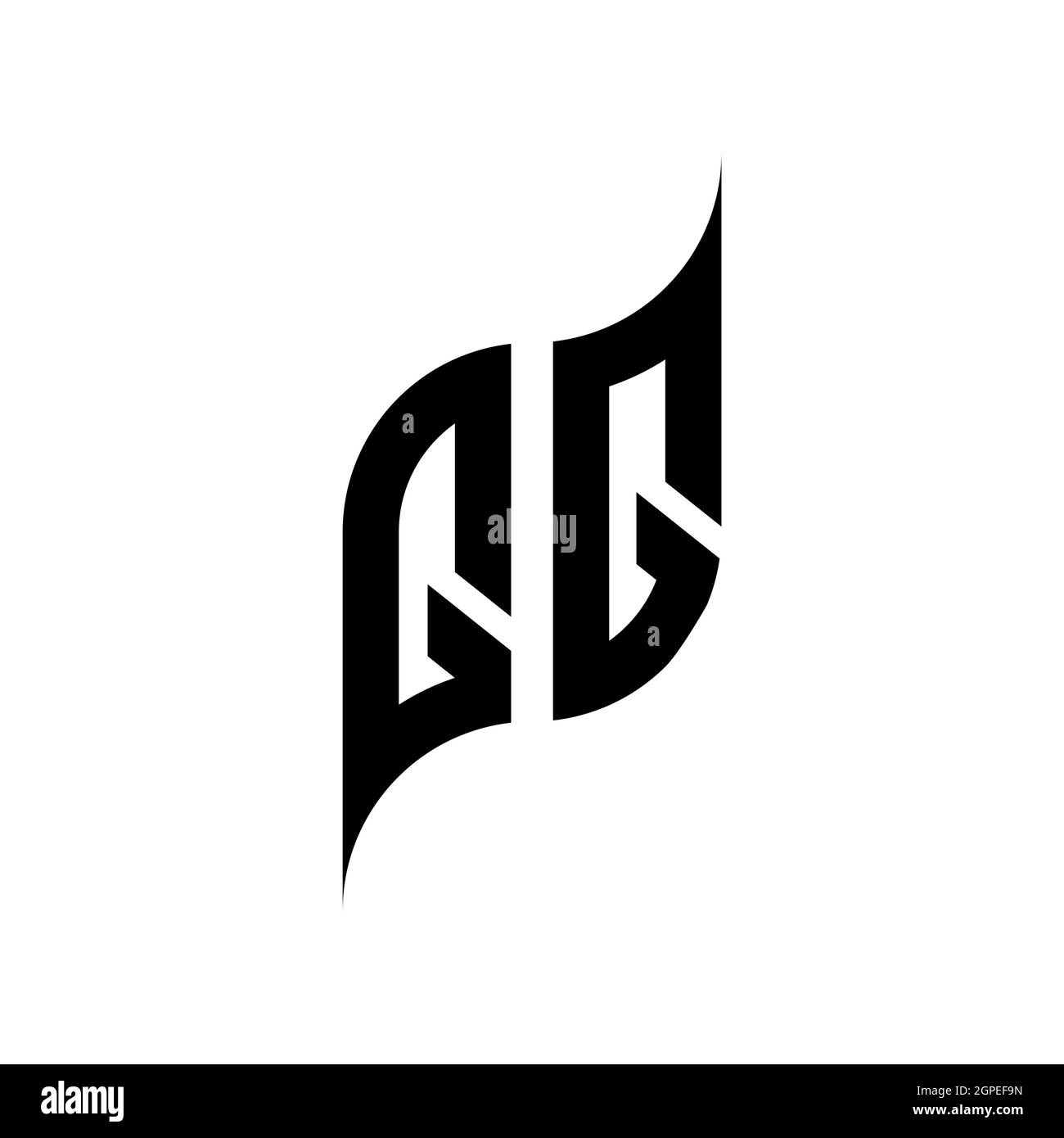 QQ Monogram geometric shape style template. Monogram initial design ...