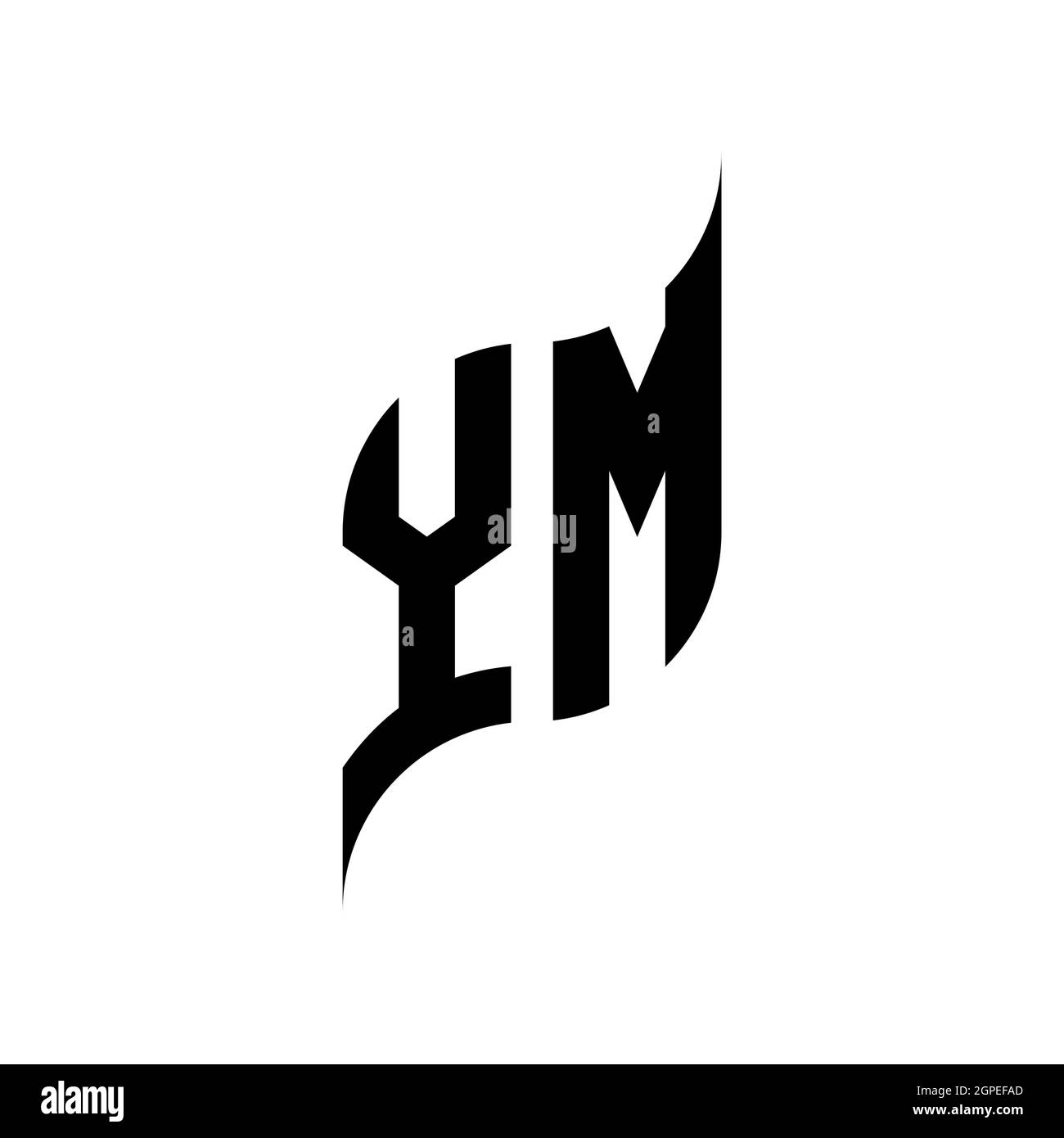 YM Monogram geometric shape style template. Monogram initial design ...