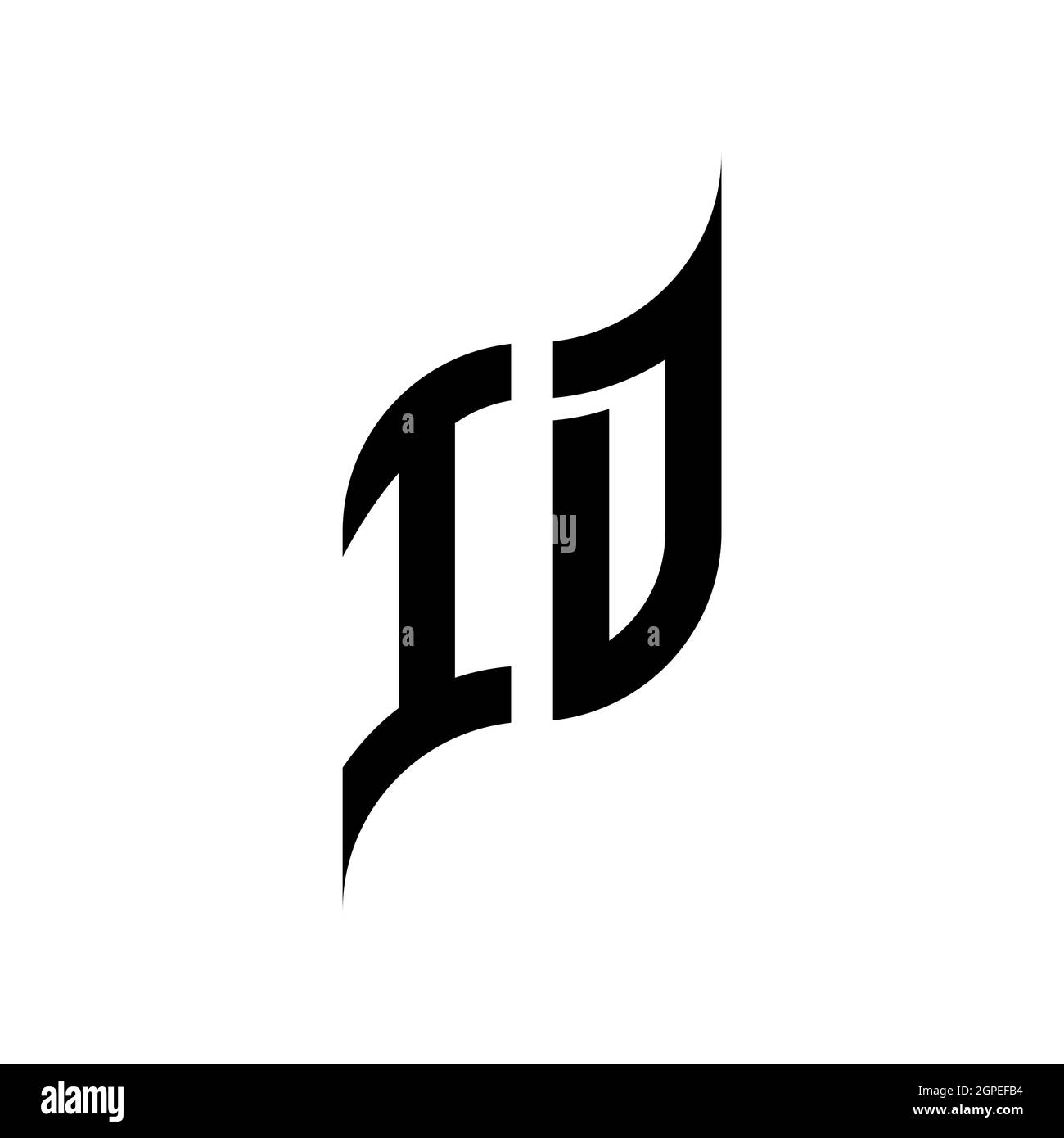 ID Monogram geometric shape style template. Monogram initial design ...
