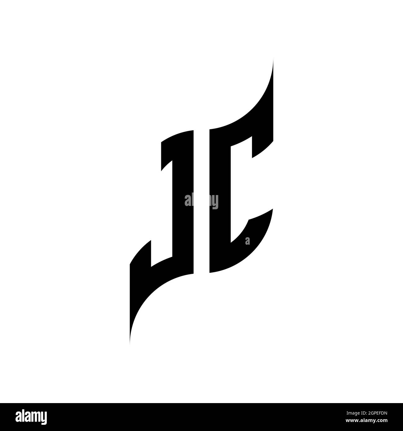 JC Monogram geometric shape style template. Monogram initial design ...