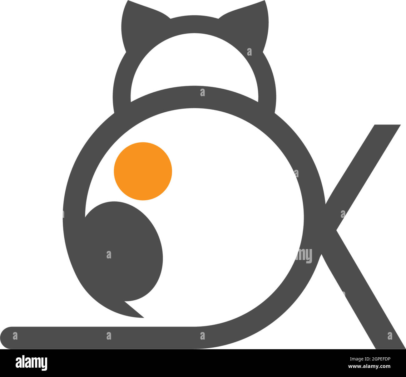 Cat icon logo with letter X template design vector Stock Vector Image ...