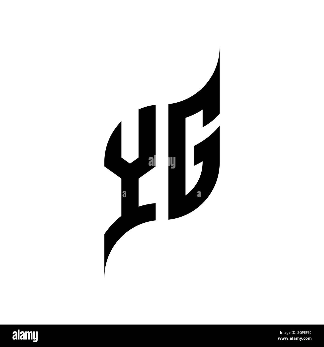 YG Monogram geometric shape style template. Monogram initial design ...