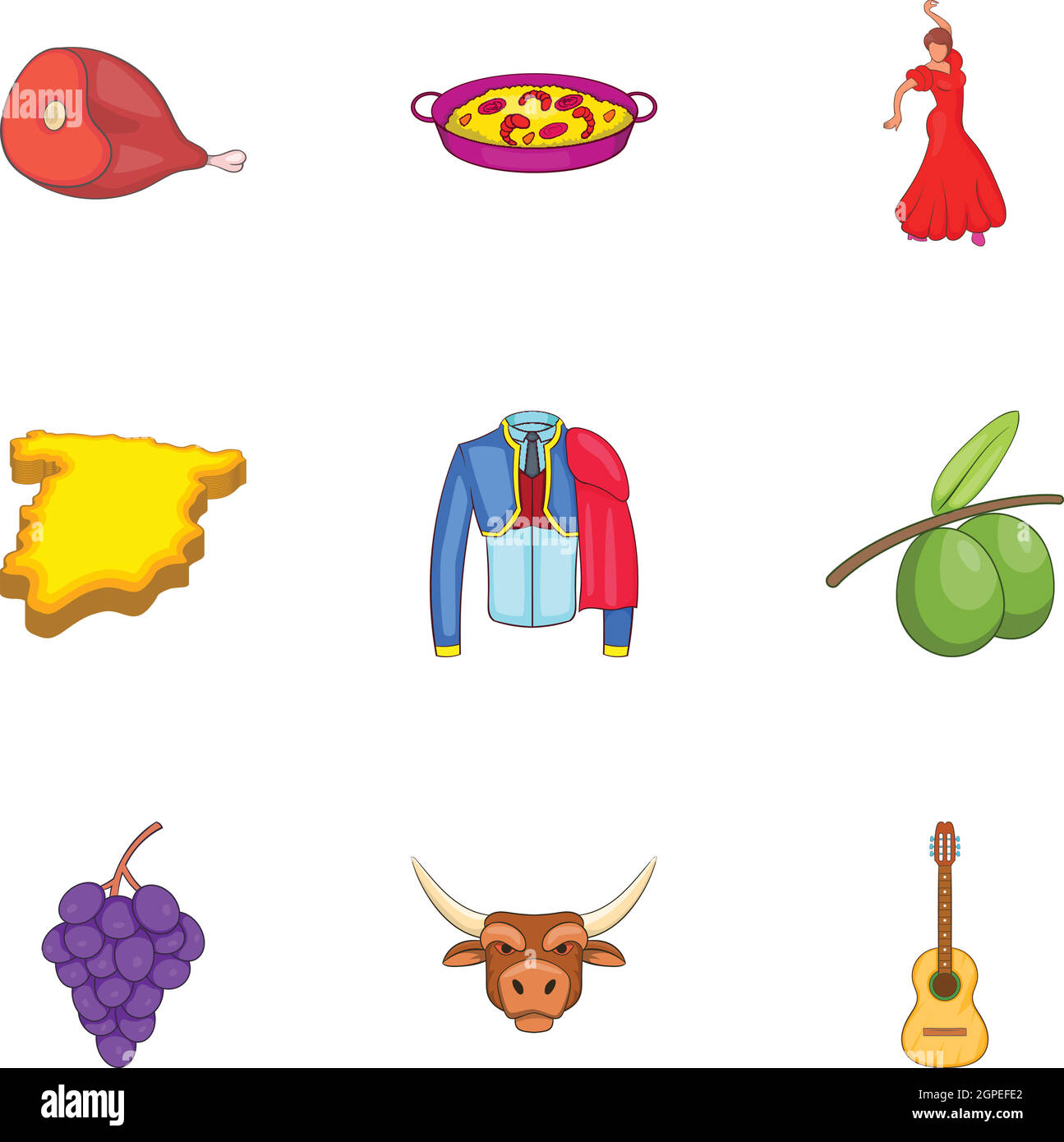 Country Spain icons set, cartoon style Stock Vector Image & Art - Alamy