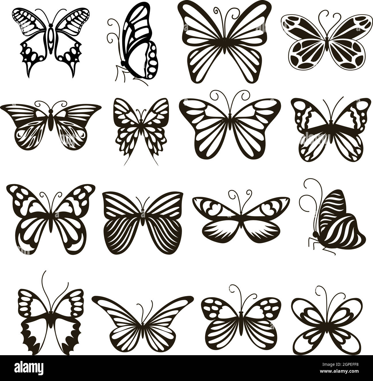 Butterfly icons set, simple style Stock Vector Image & Art - Alamy