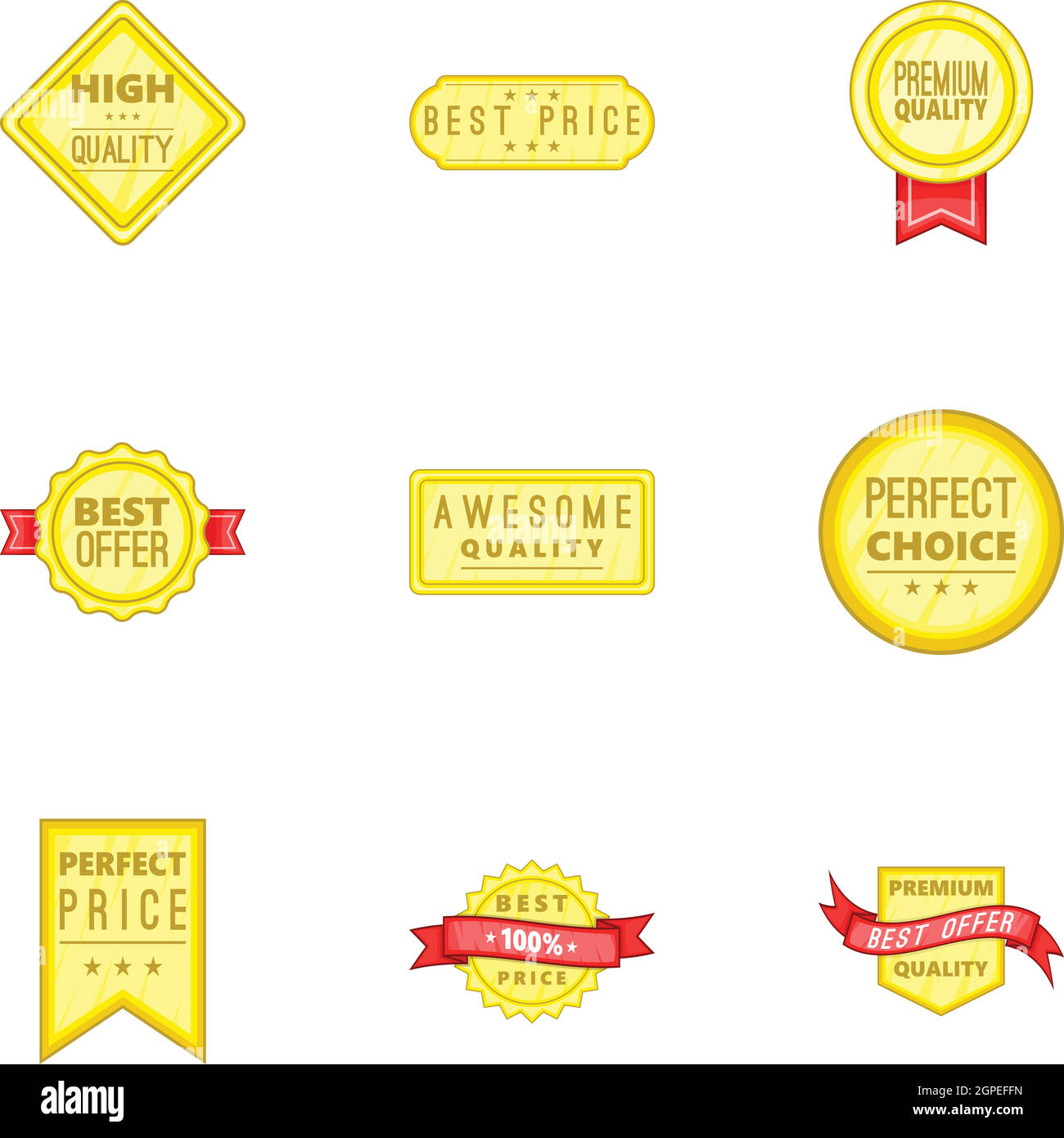 Label quality icons set, cartoon style Stock Vector Image & Art - Alamy