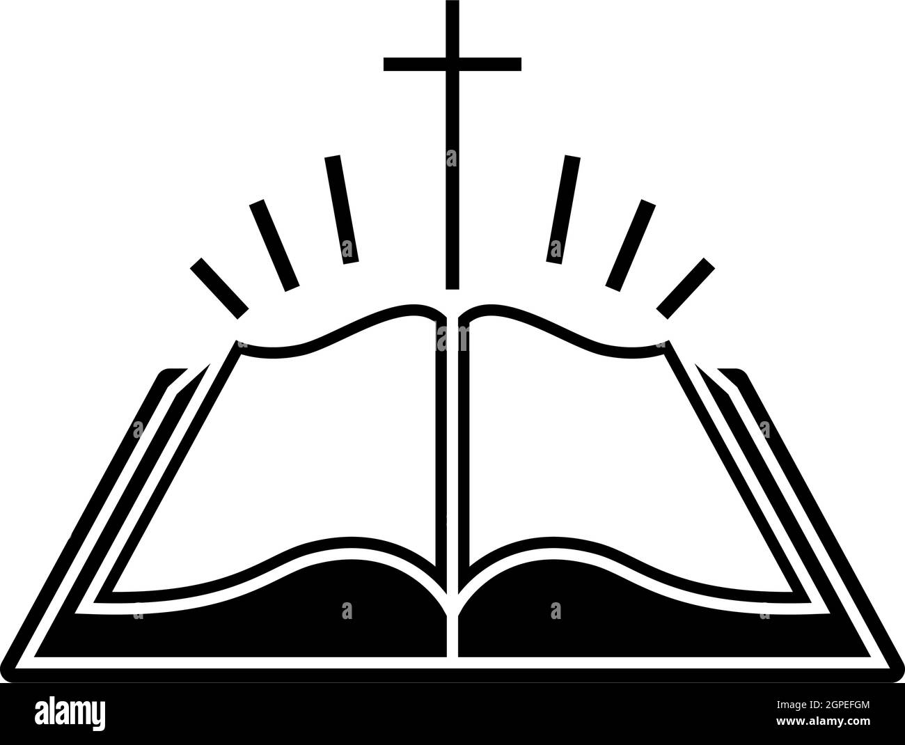 Bible book and cross background Black and White Stock Photos & Images ...