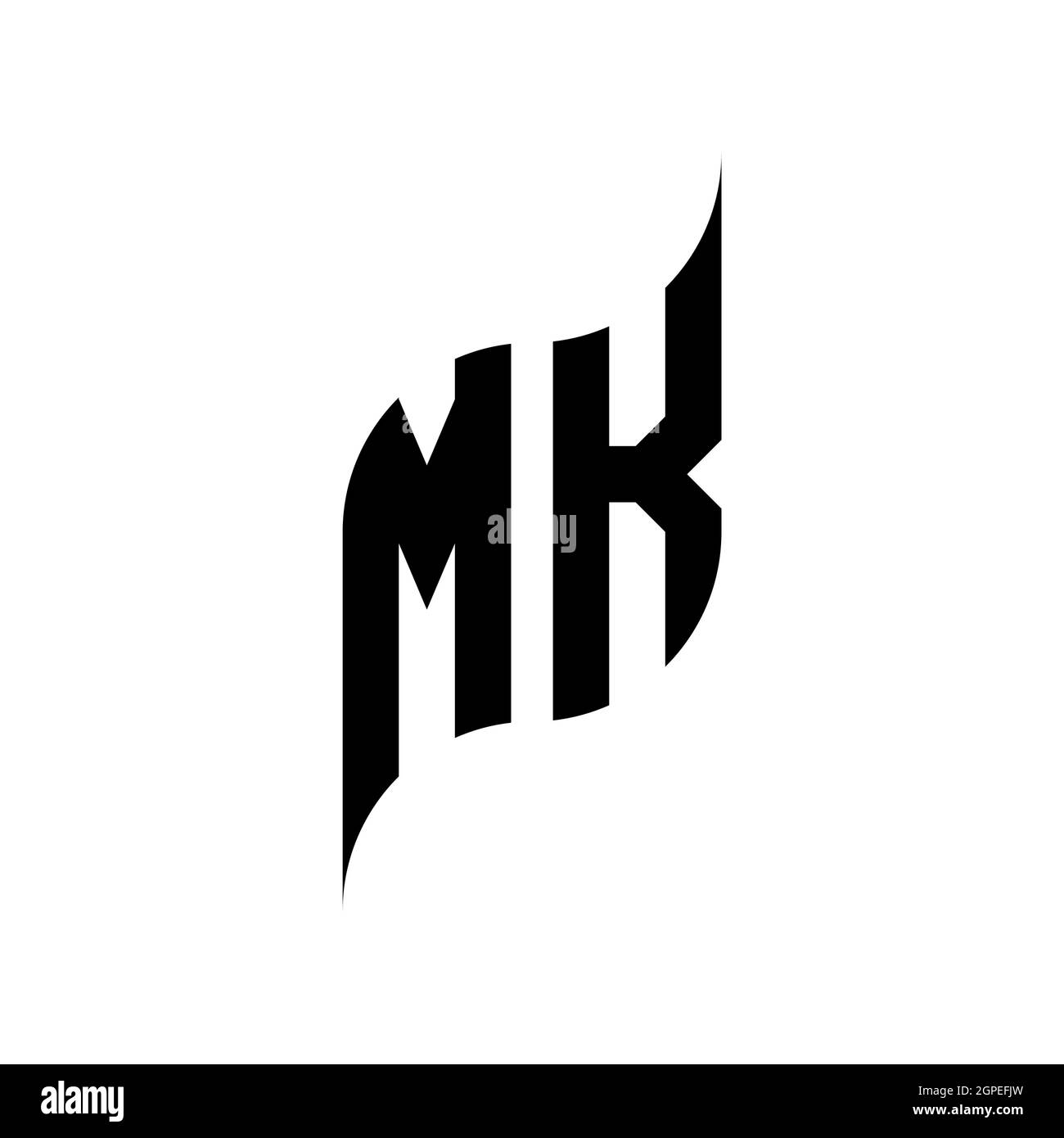 MK Monogram geometric shape style template. Monogram initial design ...