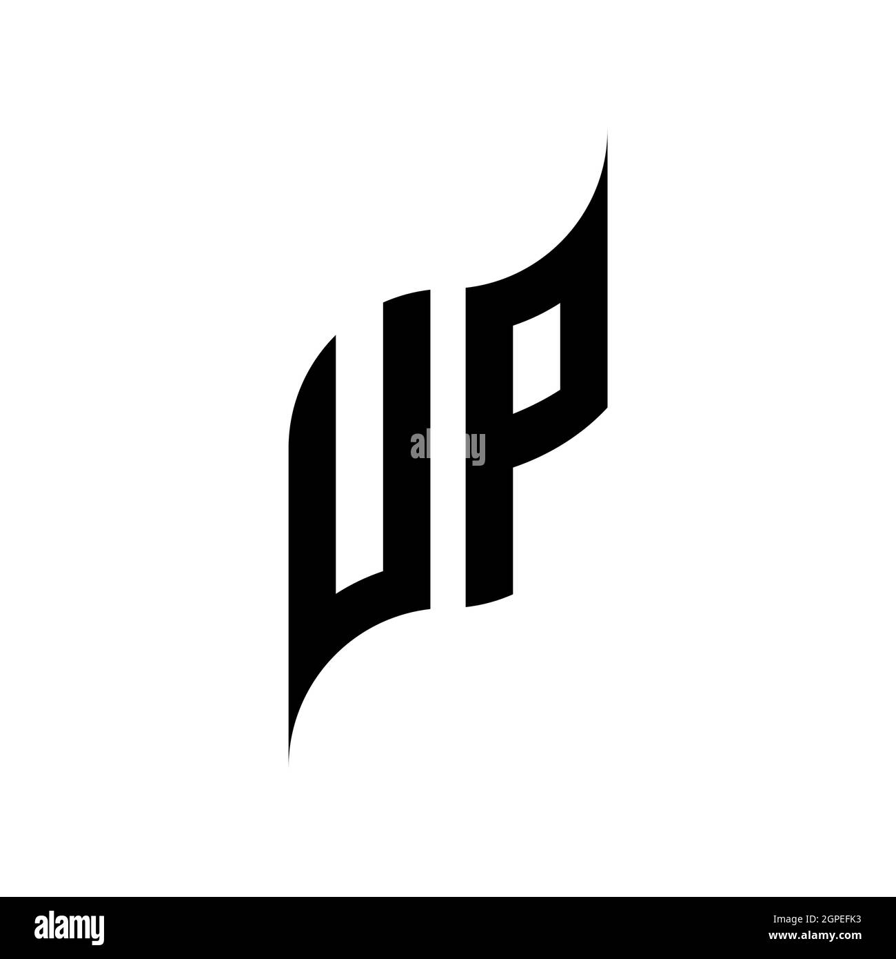 UP Monogram geometric shape style template. Monogram initial design ...