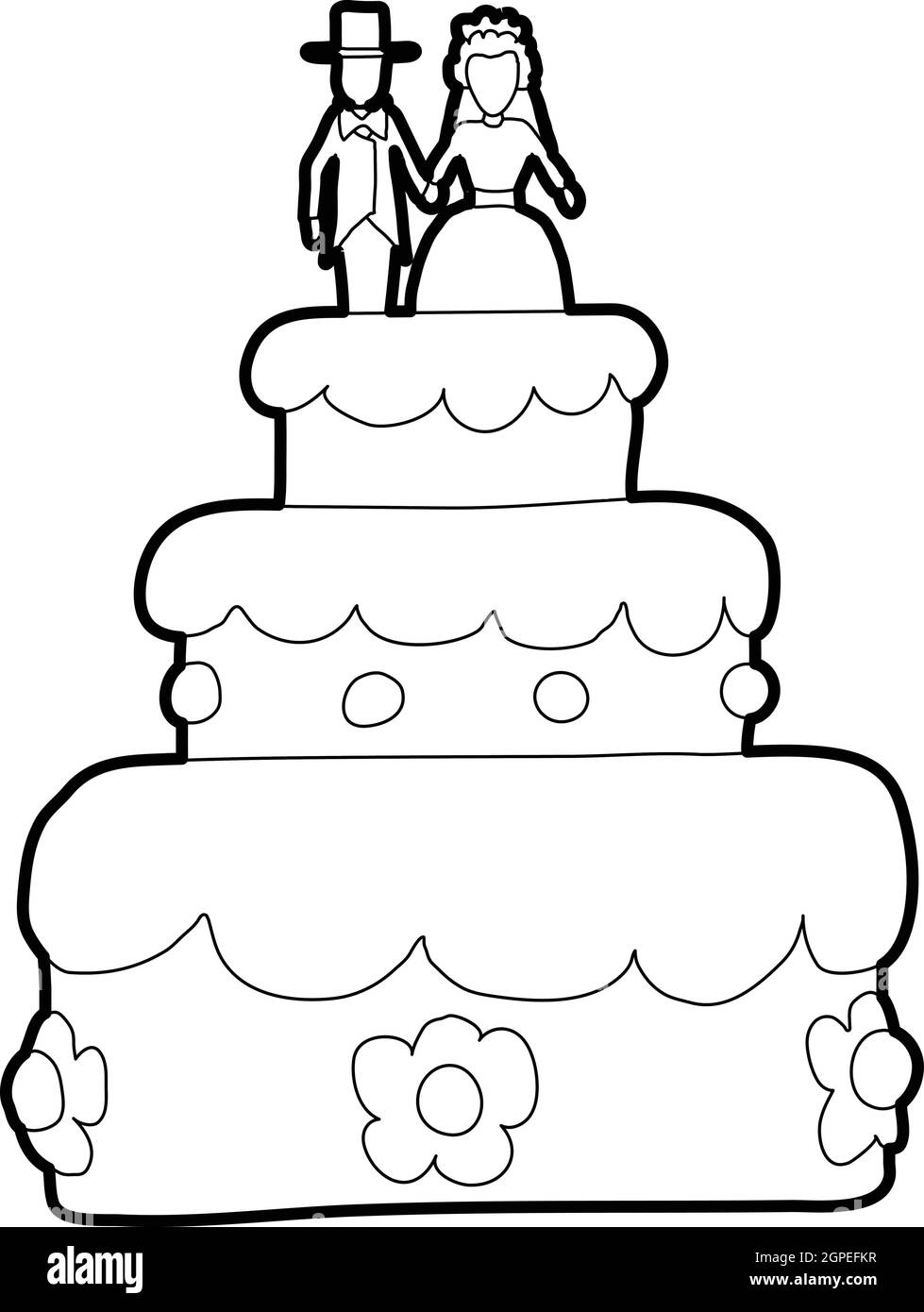 Cake pastry icon outline Black and White Stock Photos & Images - Alamy