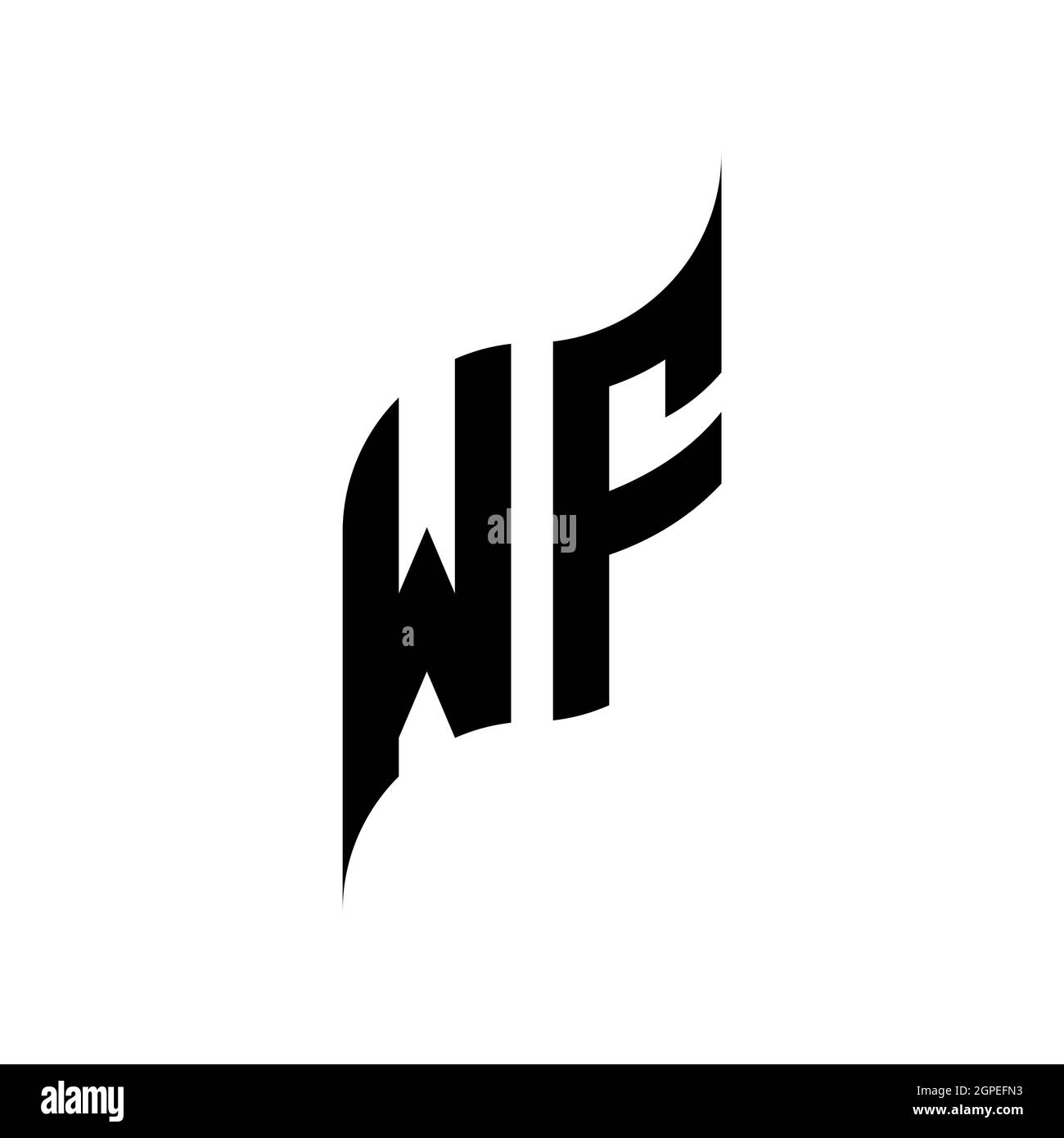 WF Monogram geometric shape style template. Monogram initial design ...