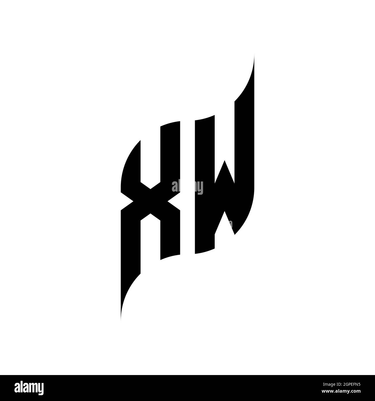 XW Monogram geometric shape style template. Monogram initial design ...