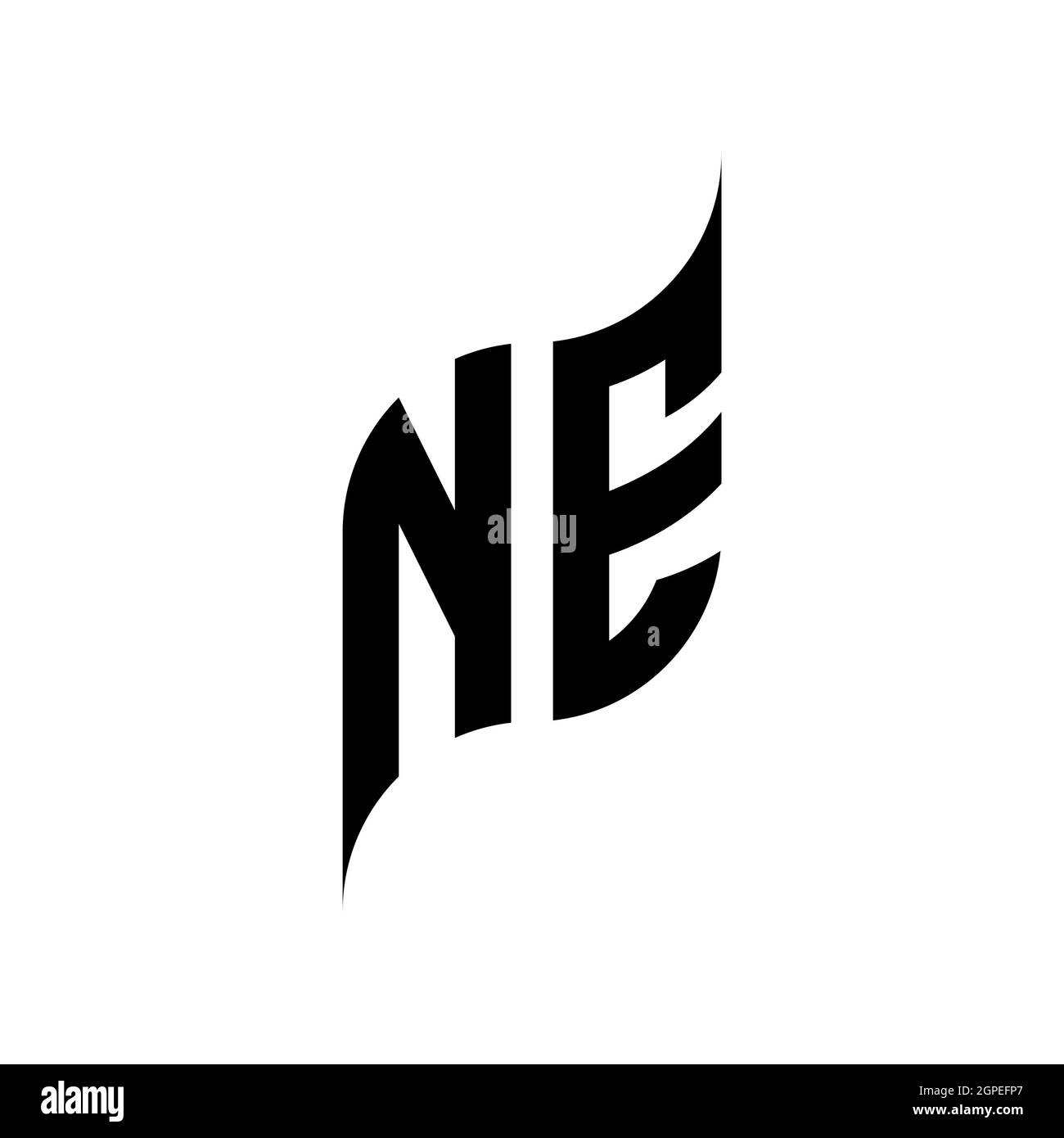 NE Monogram geometric shape style template. Monogram initial design ...