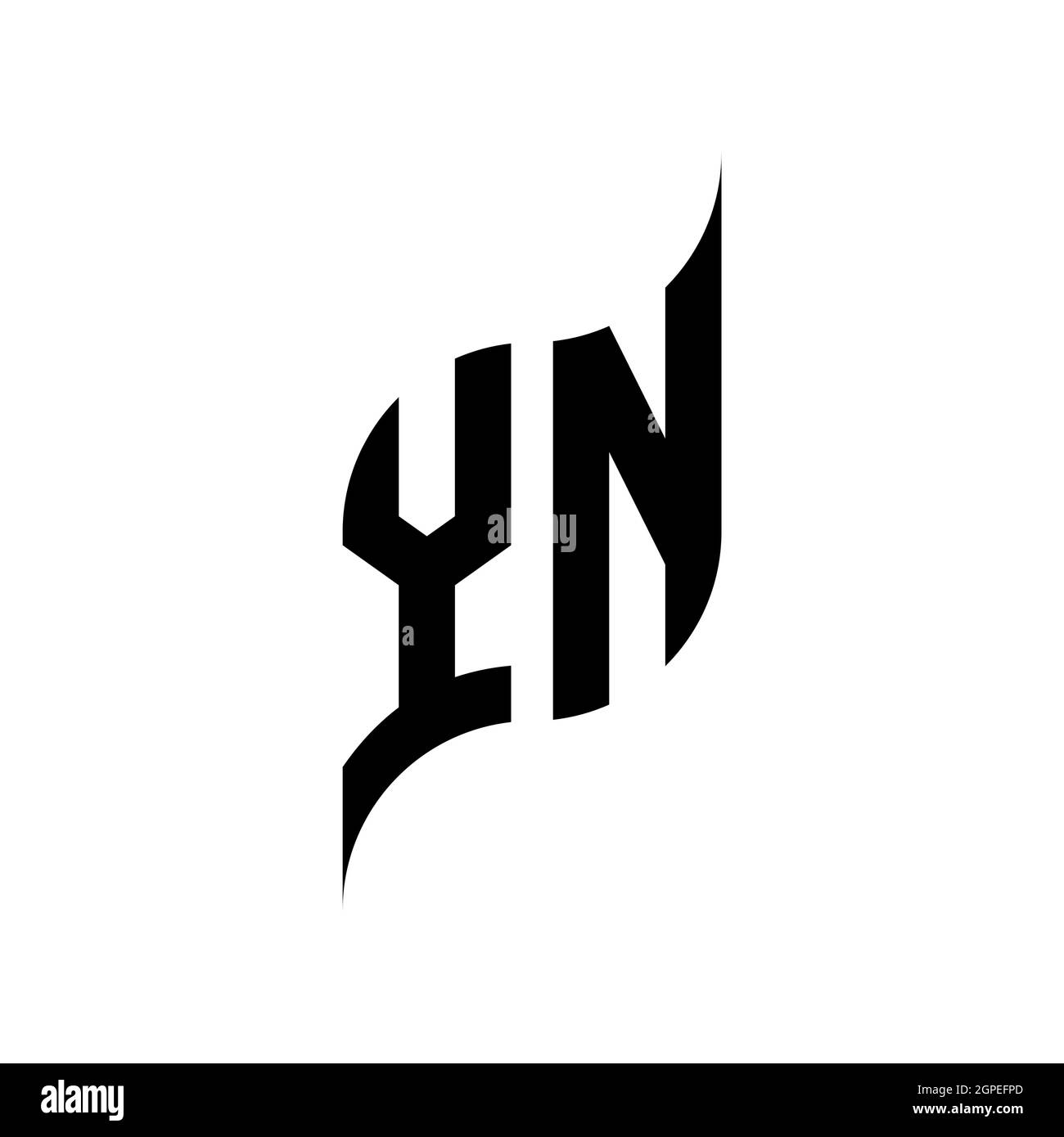 YN Monogram geometric shape style template. Monogram initial design ...