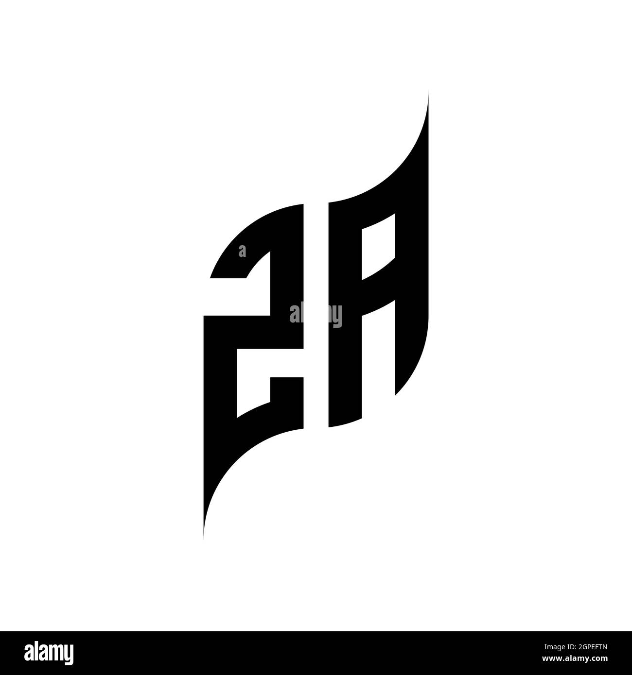 ZA Monogram geometric shape style template. Monogram initial design ...
