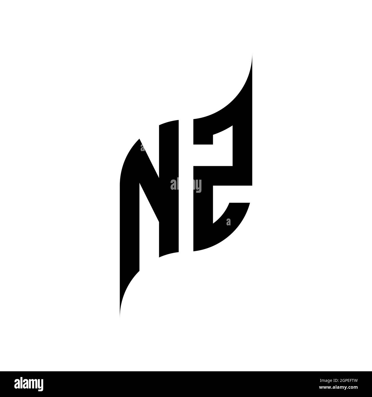 NZ Monogram geometric shape style template. Monogram initial design ...