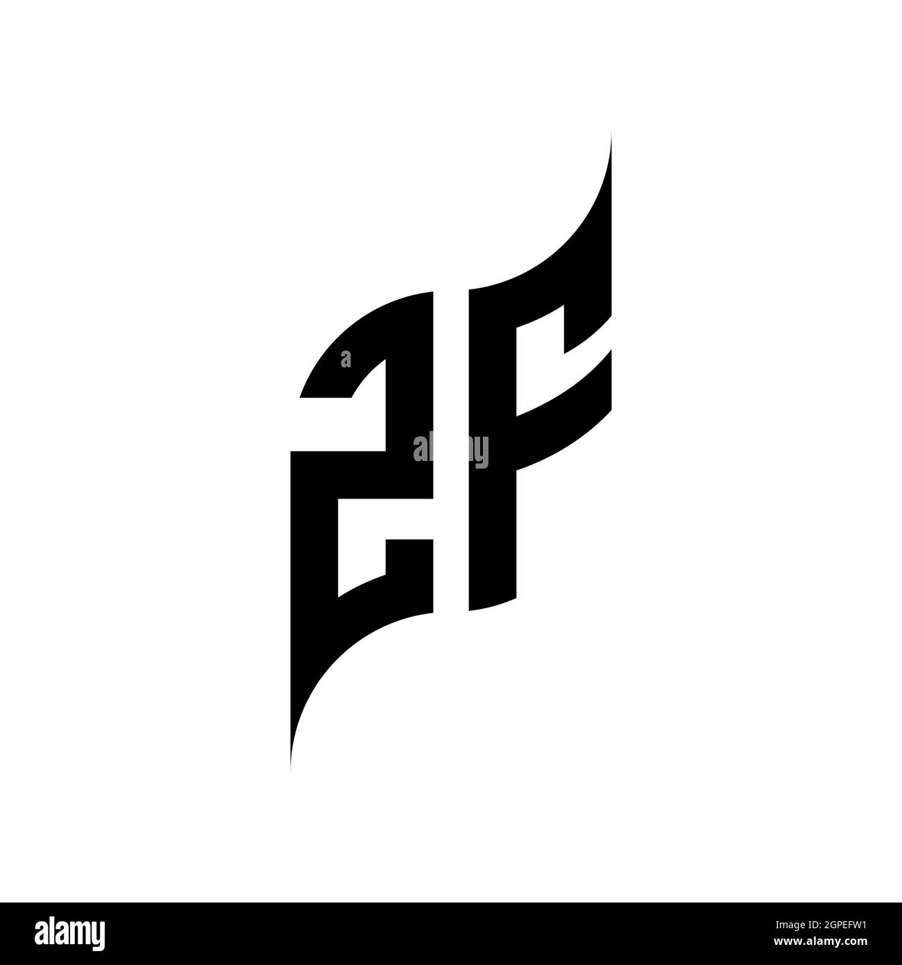 ZF Monogram Logo geometric initial with wing shape style design ...