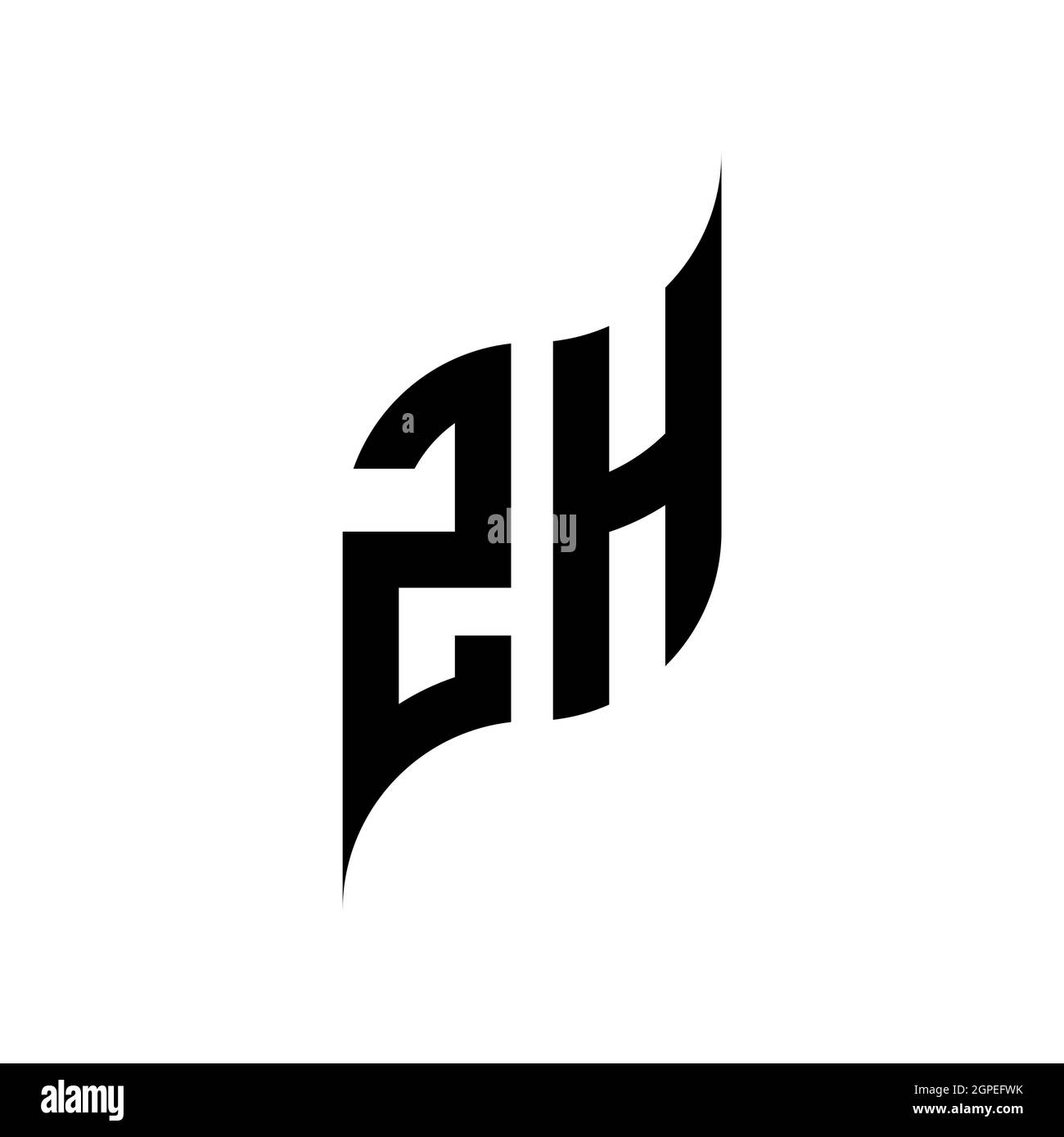 ZH Monogram Logo geometric initial with wing shape style design ...