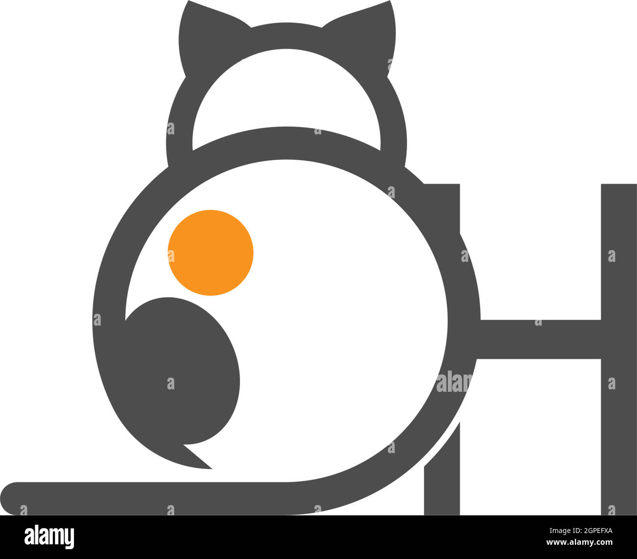 Cat icon logo with letter H template design vector Stock Vector Image ...