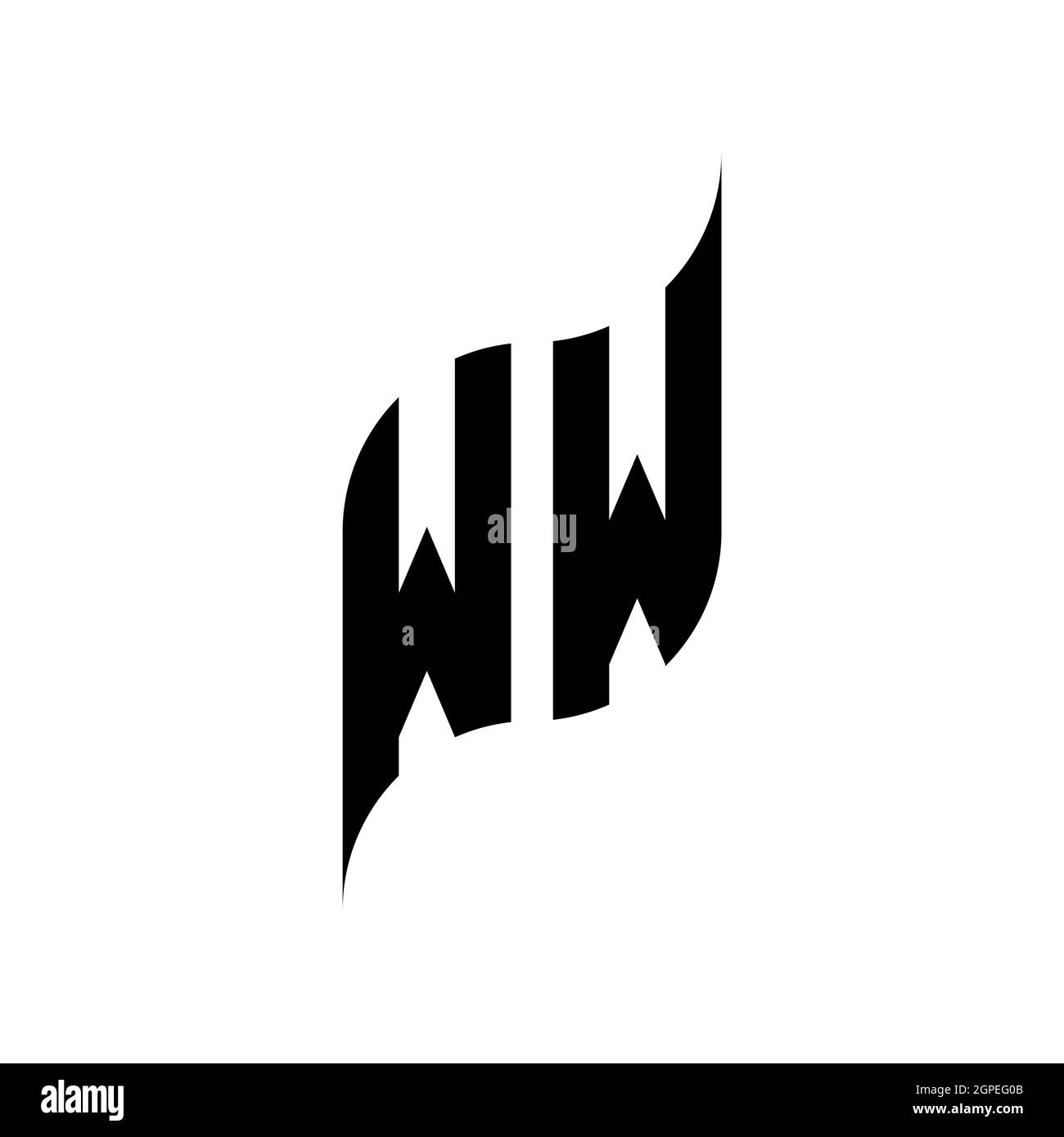 WW Monogram geometric shape style template. Monogram initial design ...