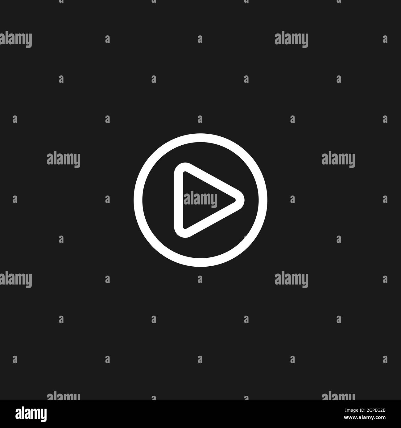 Play line icon in circle. Film or Media icon flat. button. pictogram ...