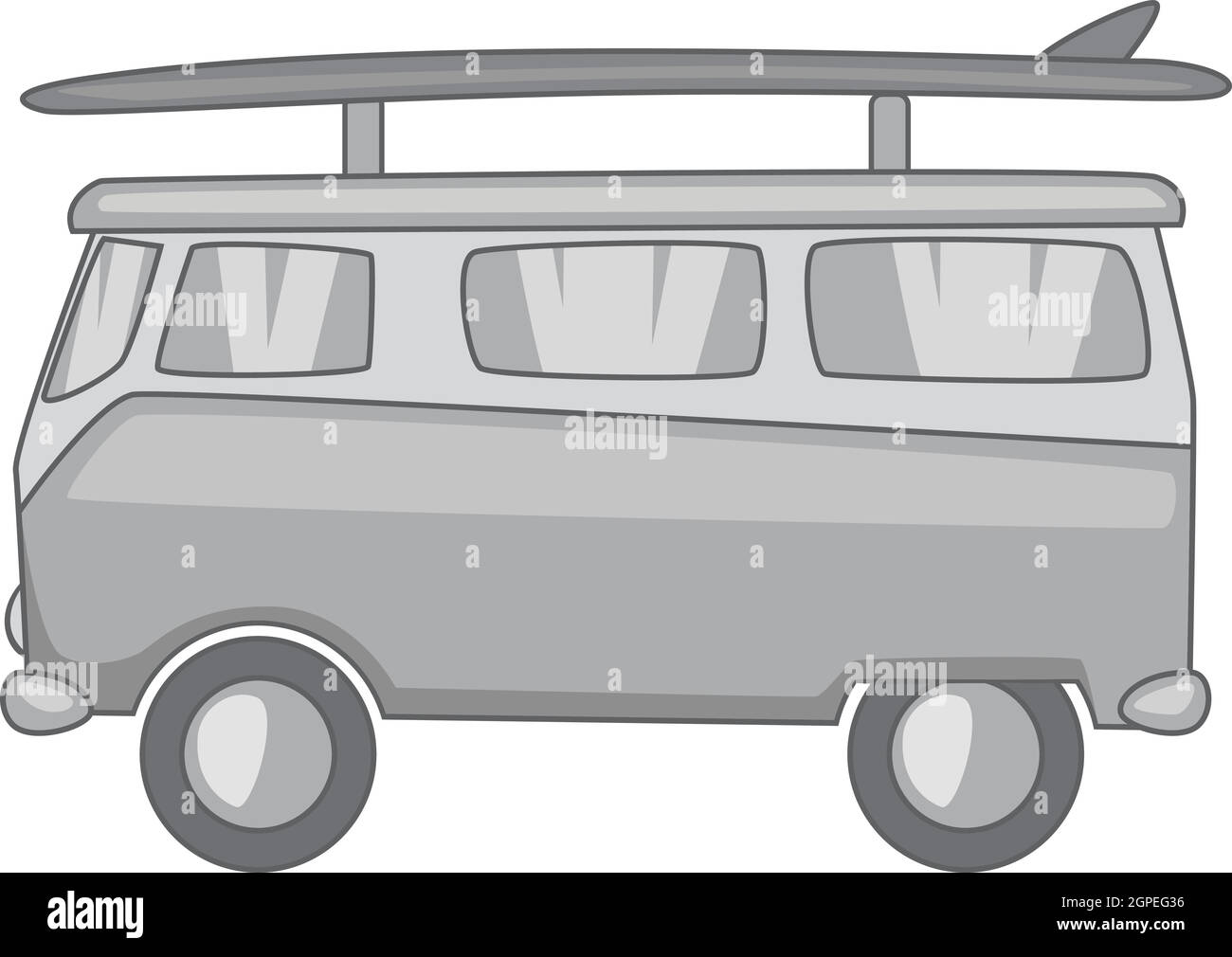 Bus with surfboard icon, gray monochrome style Stock Vector Image & Art ...