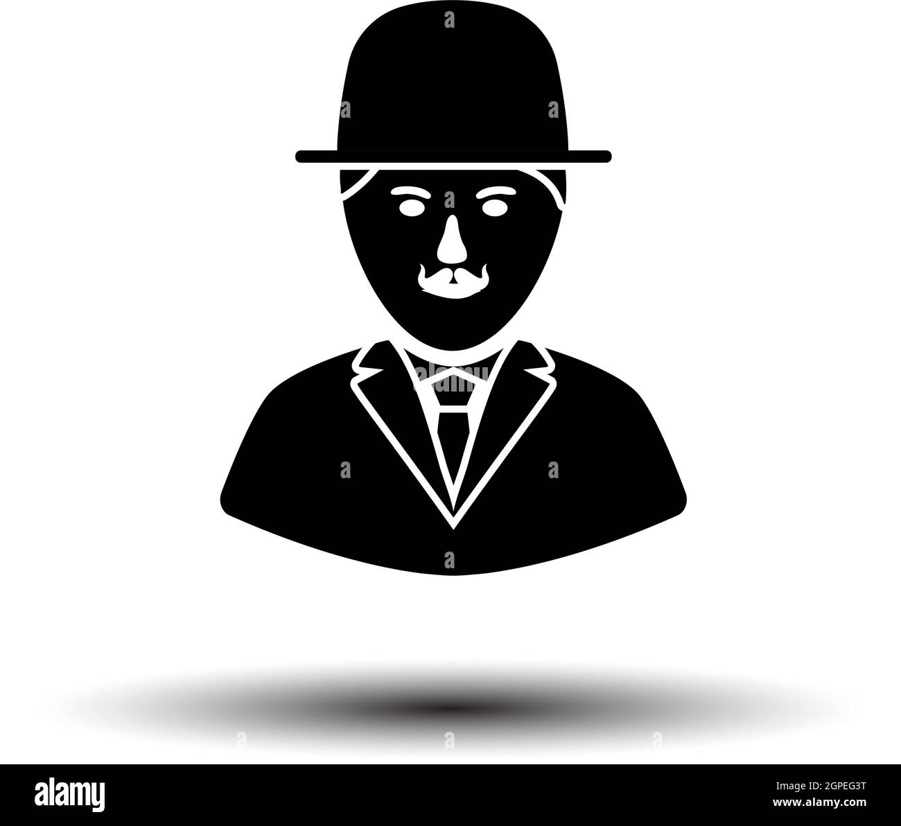 Cartoon Detective Black And White Detective In Black Costume