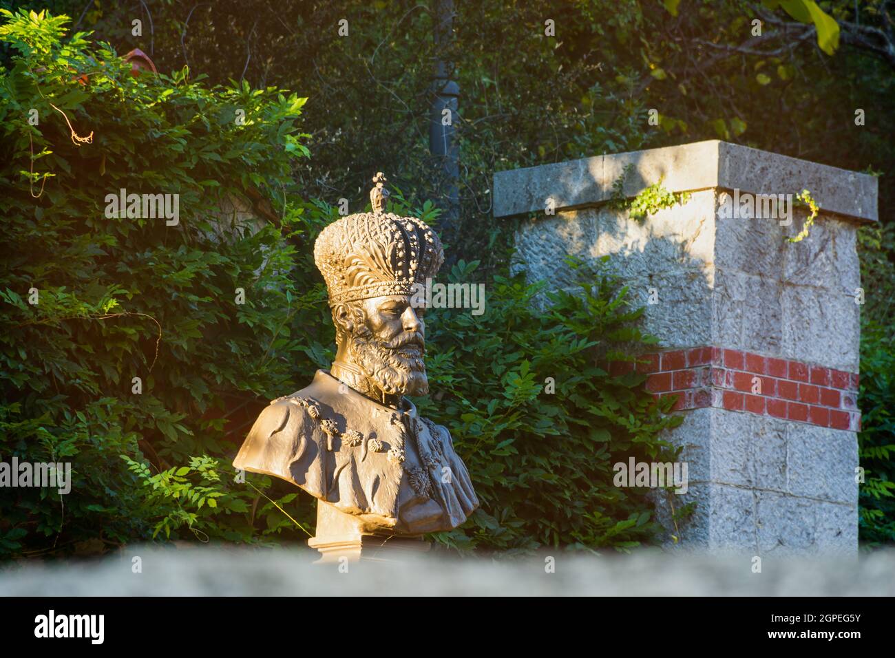 Crimea Yalta October 14, 2018. Massandra Palace in autumn. The palace ...