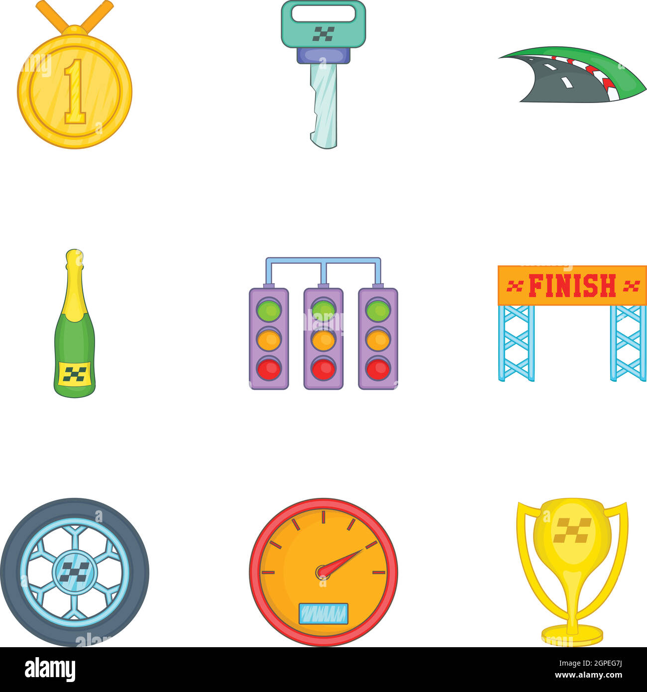 Race and awarding icons set, cartoon style Stock Vector Image & Art - Alamy