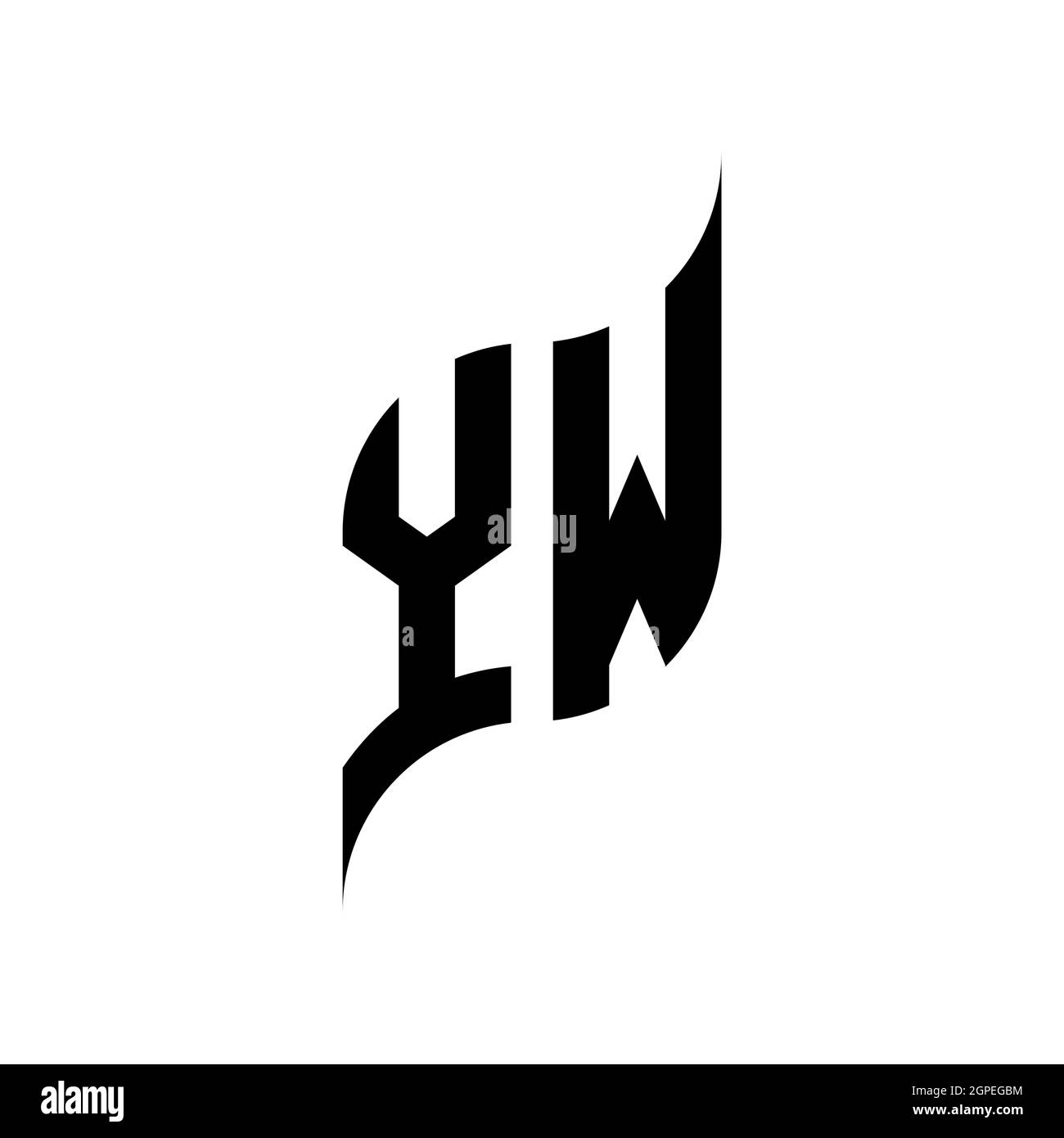YW Monogram geometric shape style template. Monogram initial design ...