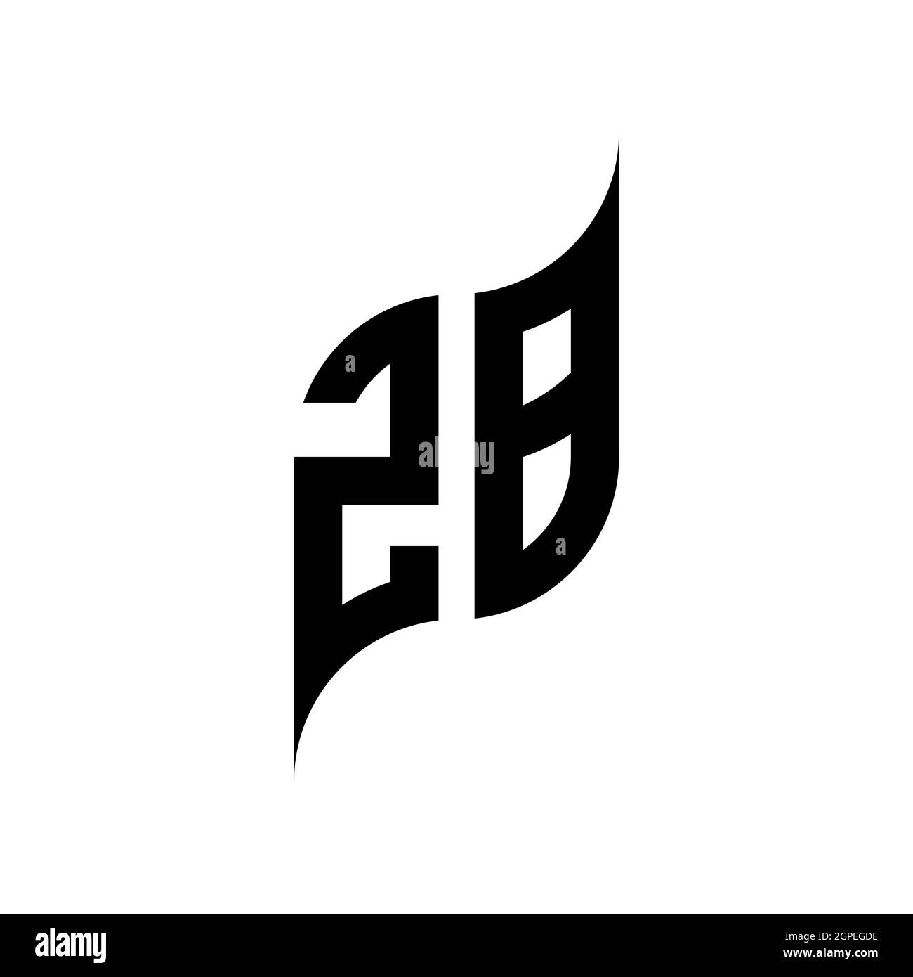 ZB Monogram geometric shape style template. Monogram initial design ...