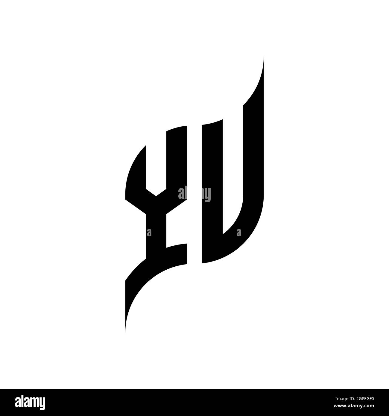 YU Monogram geometric shape style template. Monogram initial design ...