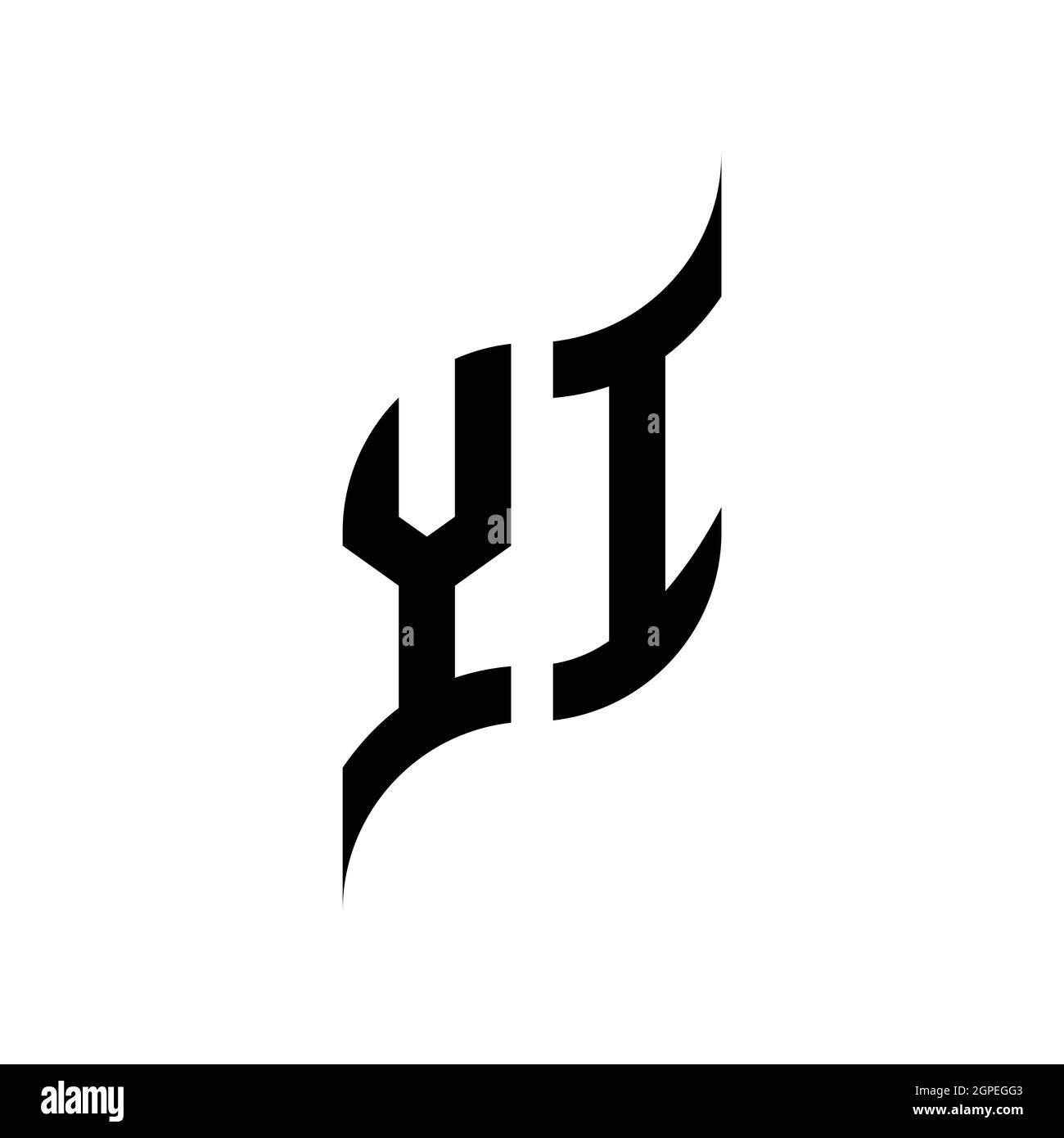 YI Monogram geometric shape style template. Monogram initial design ...