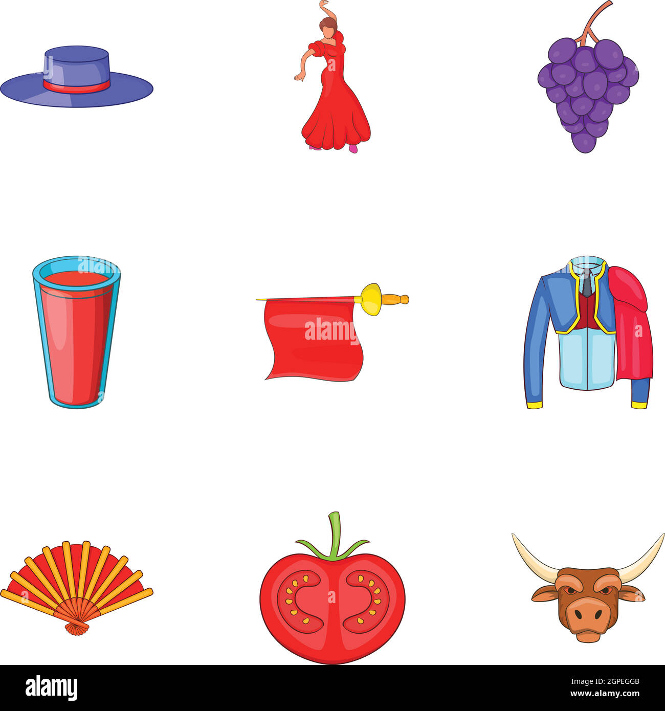 Tourism in Spain icons set, cartoon style Stock Vector Image & Art - Alamy