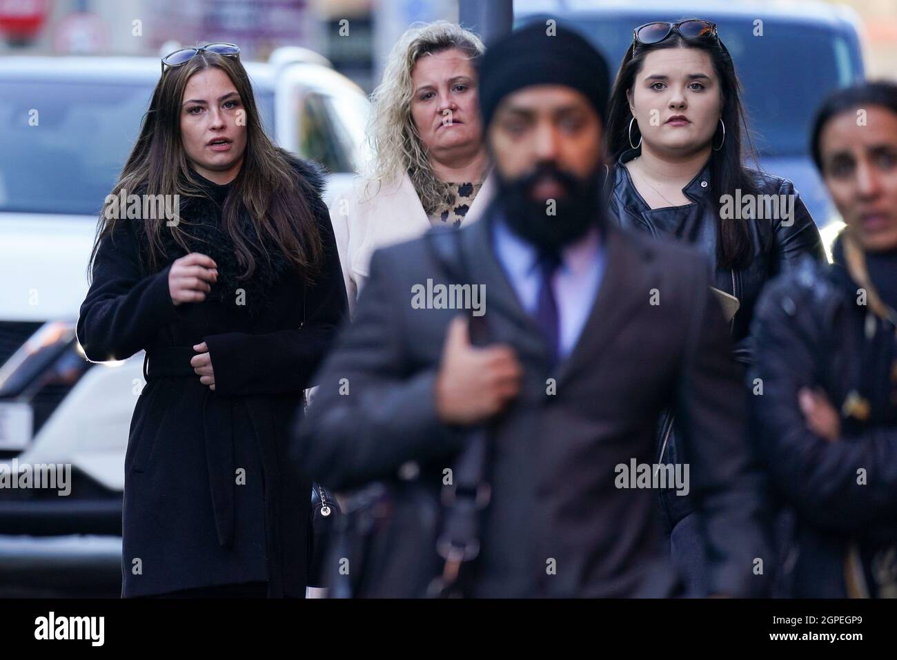 Sharna Walker (L), 25, arrives at Birmingham Magistrates' Court where ...