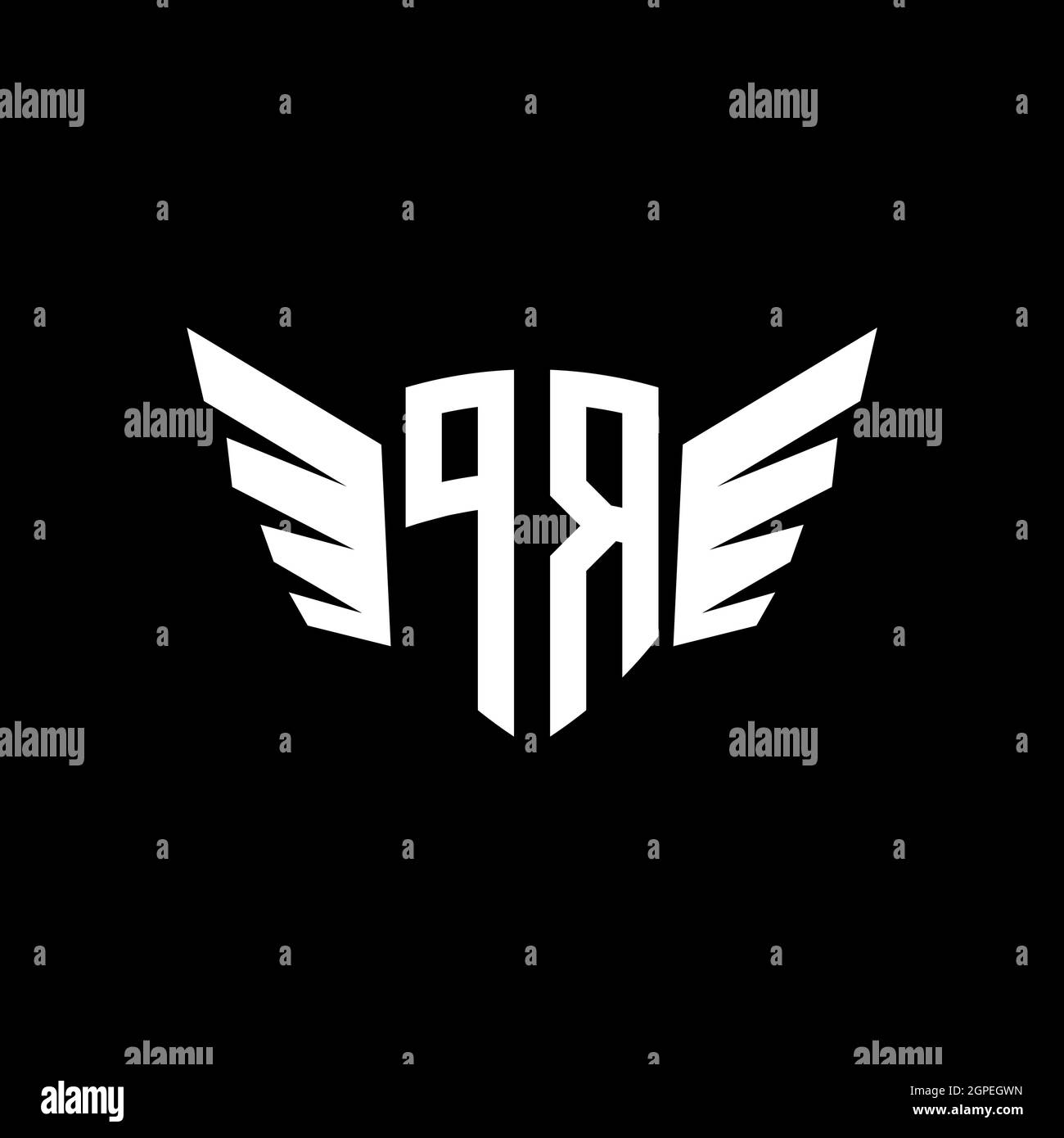 PR Monogram geometric shape style template. Monogram initial design ...