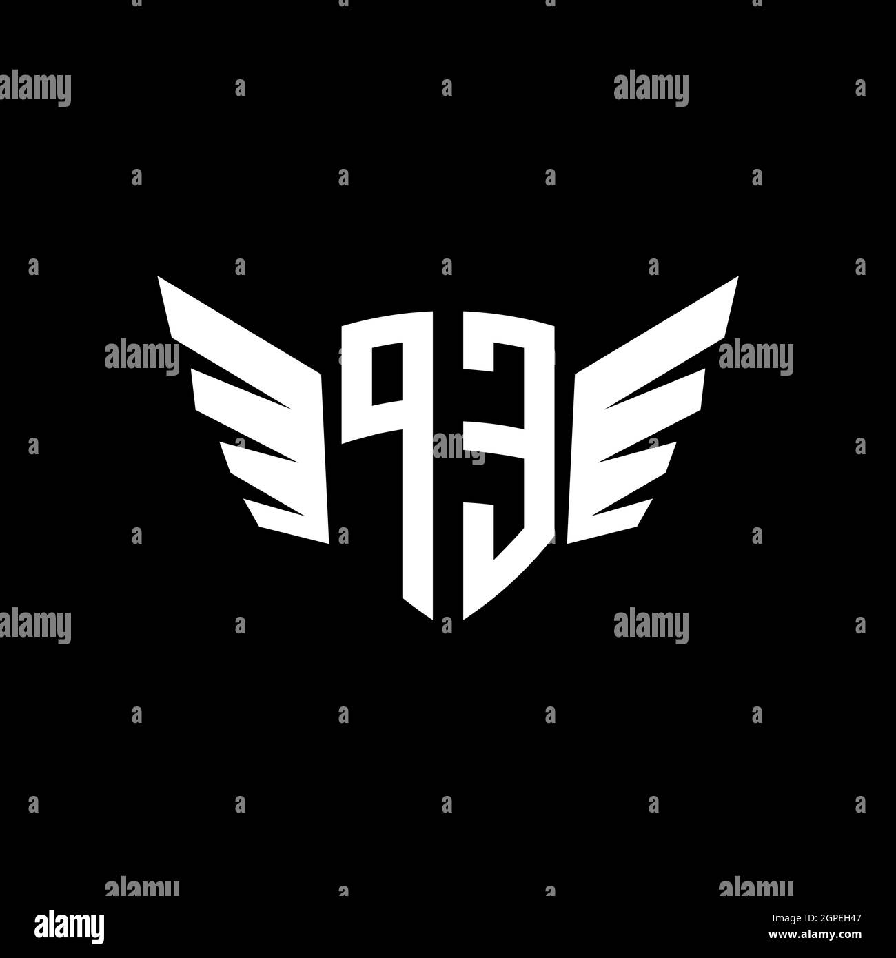 PE Monogram geometric shape style template. Monogram initial design ...