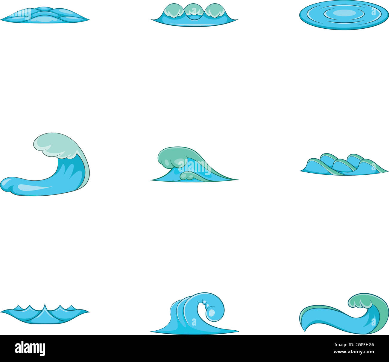 Tide icons set, cartoon style Stock Vector Image & Art - Alamy