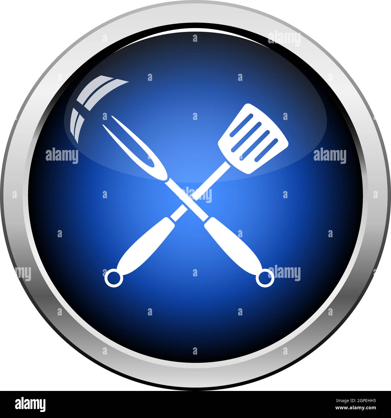 Crossed Frying Spatula And Fork Icon Stock Vector Image & Art - Alamy