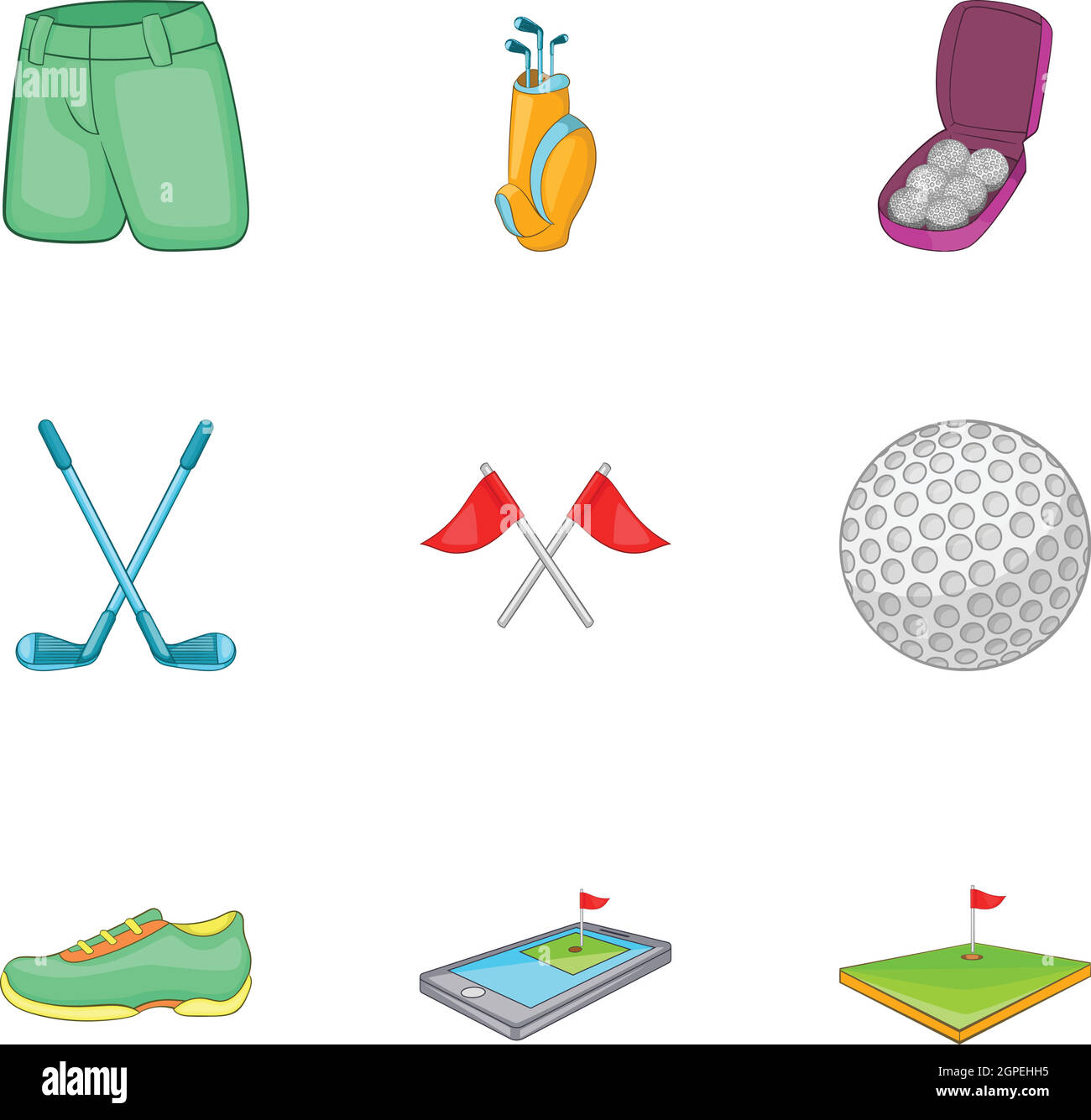 Golf icons set, cartoon style Stock Vector Image & Art - Alamy