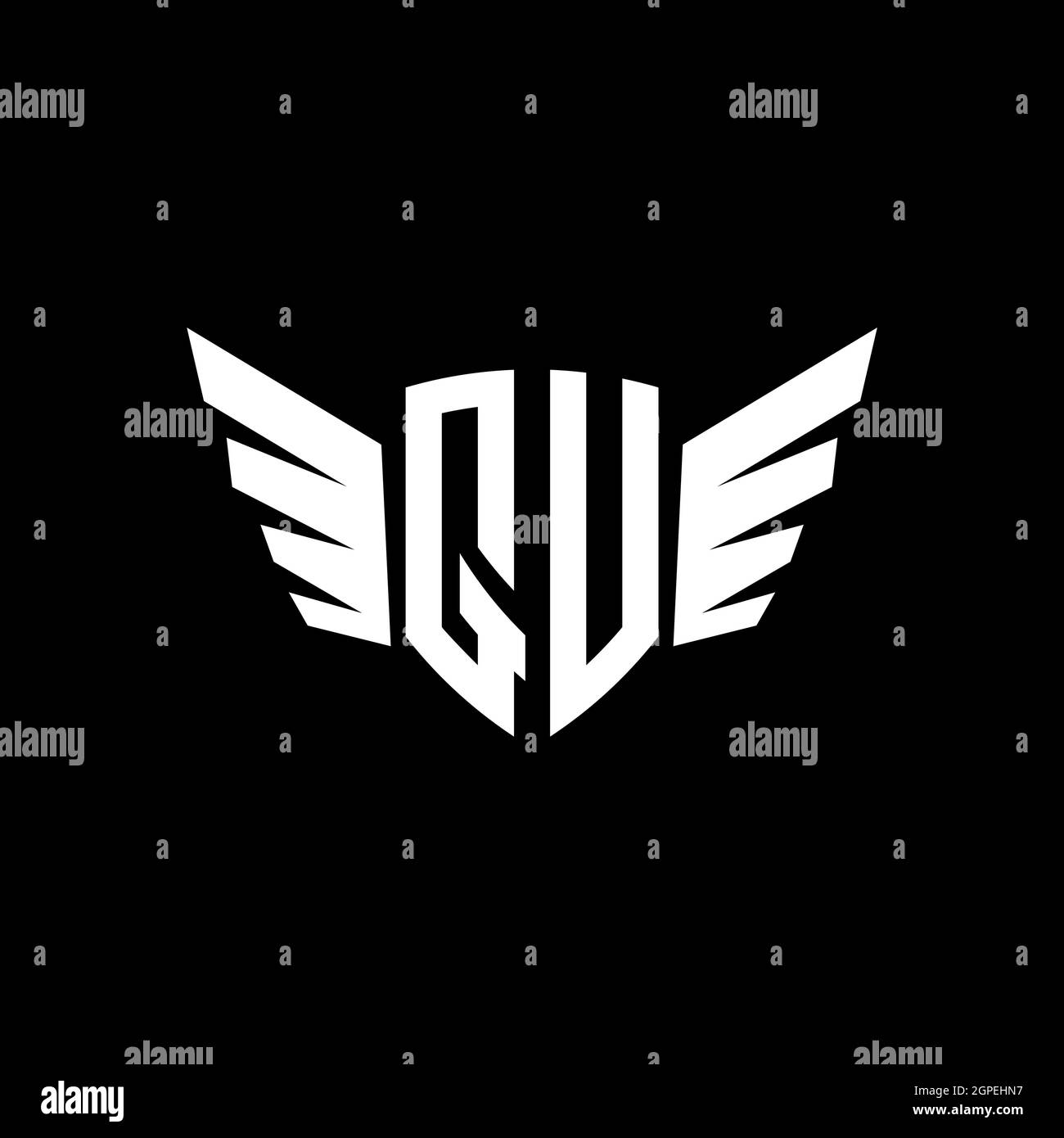 QU Monogram geometric shape style template. Monogram initial design vector isolated on white ...