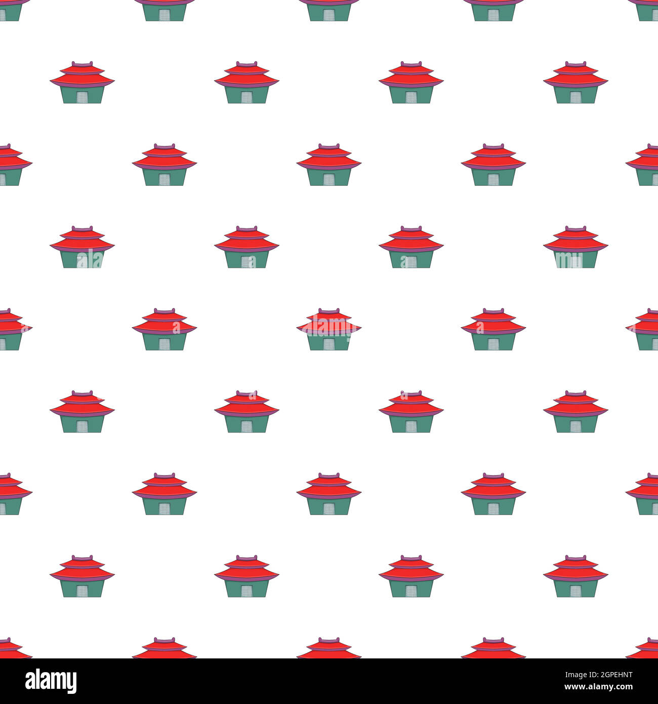 Pagoda pattern, cartoon style Stock Vector Image & Art - Alamy