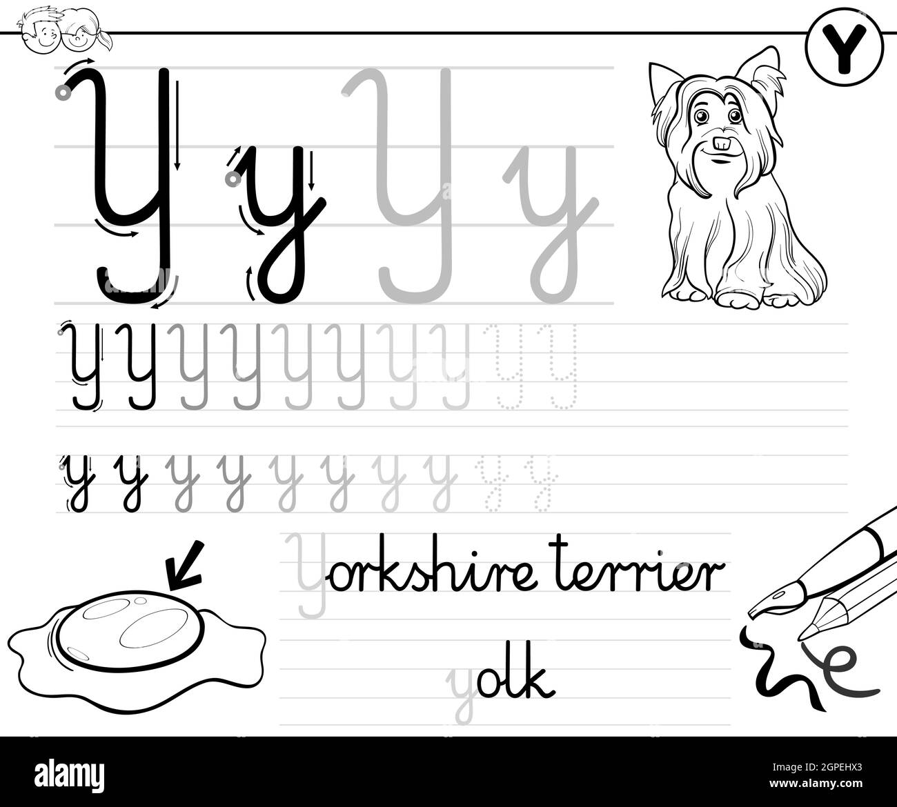 Cartoon alphabet letter y hi-res stock photography and images - Alamy