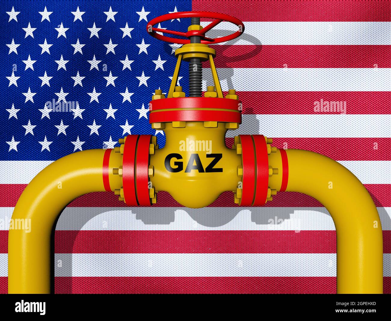 Gaz valve. 3D render Stock Photo - Alamy