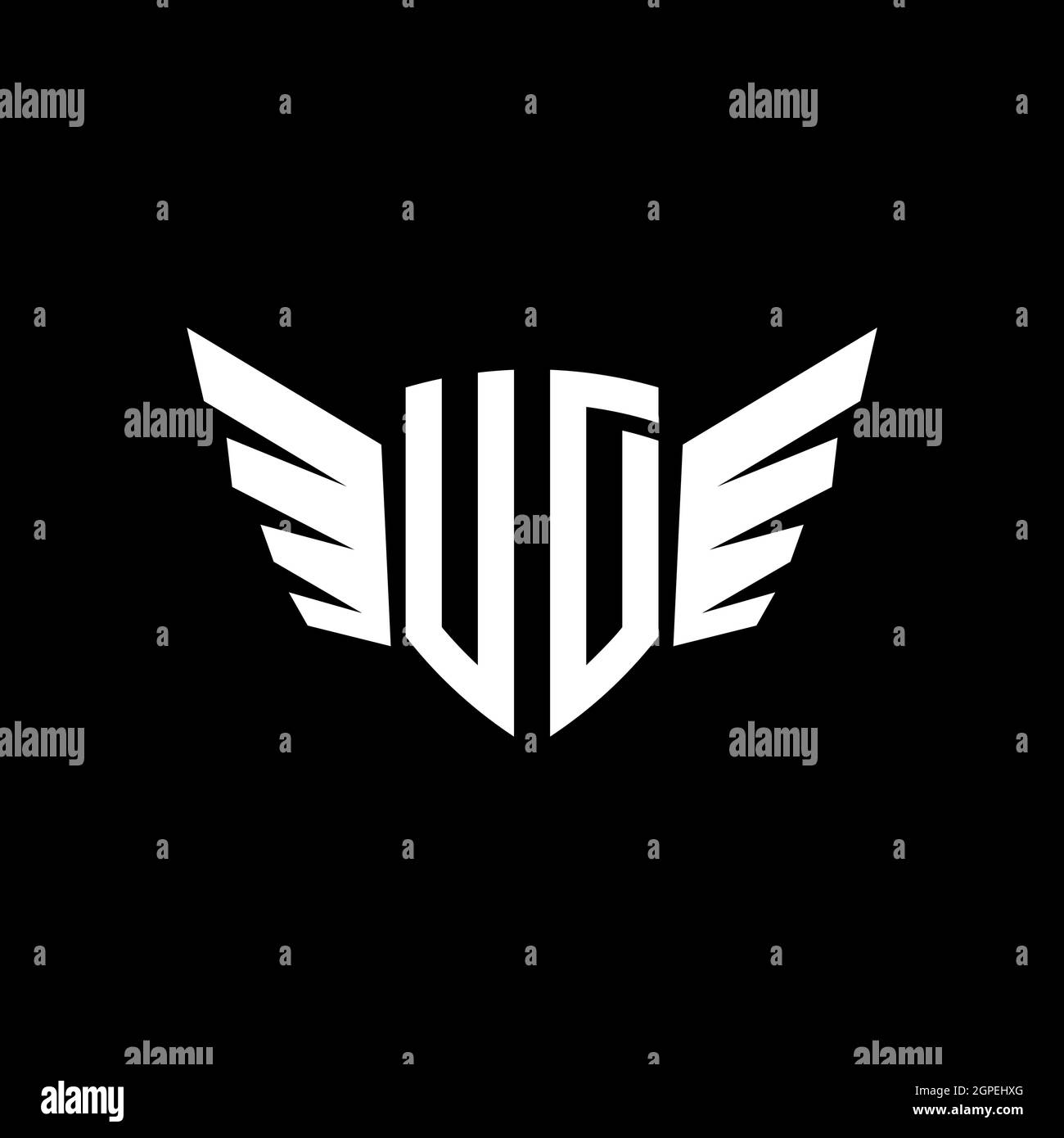 UD Monogram geometric shape style template. Monogram initial design ...