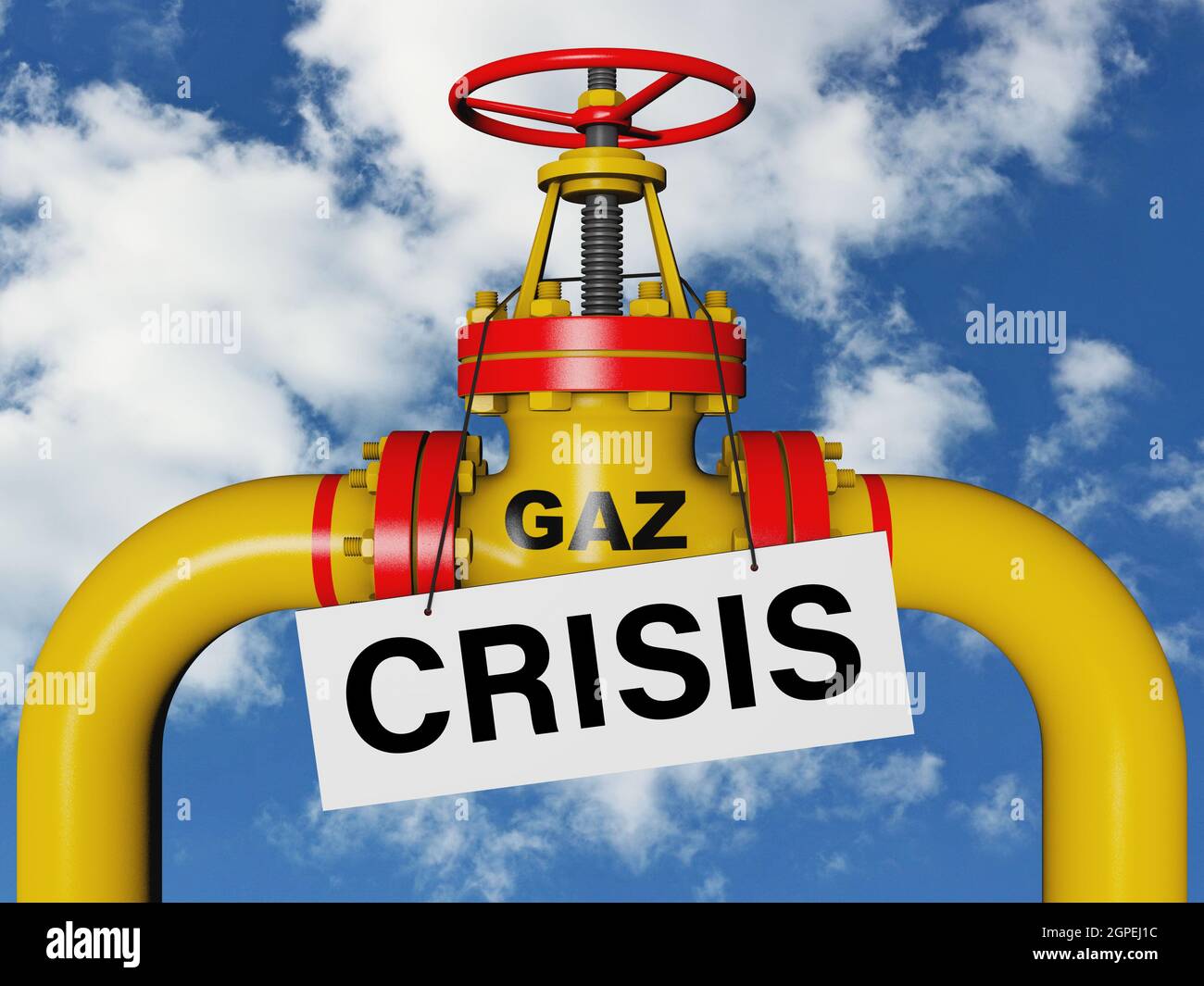 Gaz valve. 3D render Stock Photo - Alamy