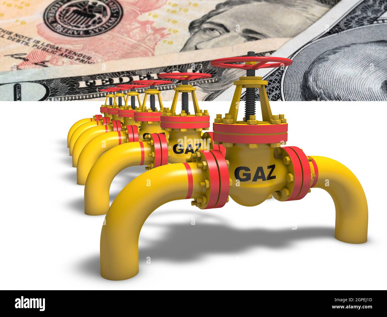 Gaz valve. 3D render Stock Photo - Alamy