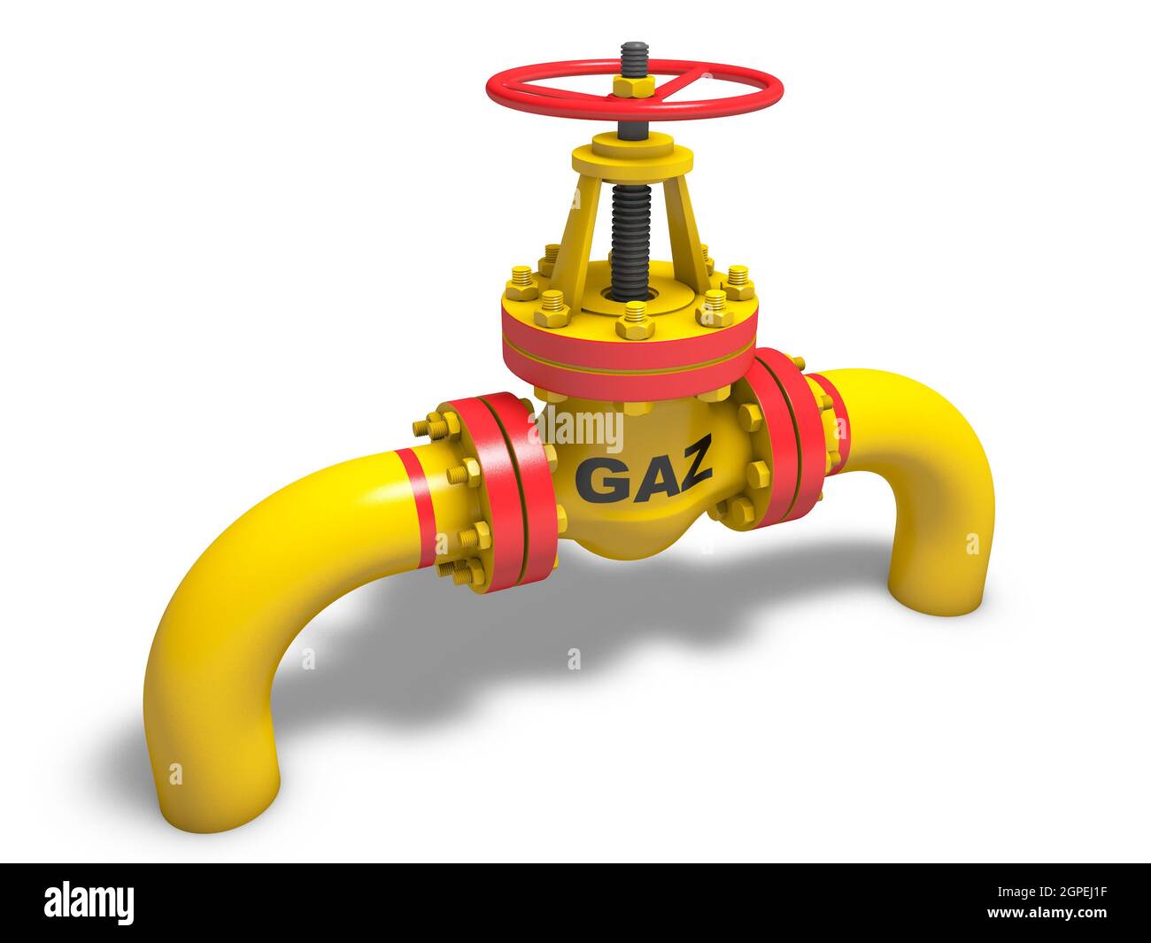 Gaz valve. 3D render Stock Photo - Alamy