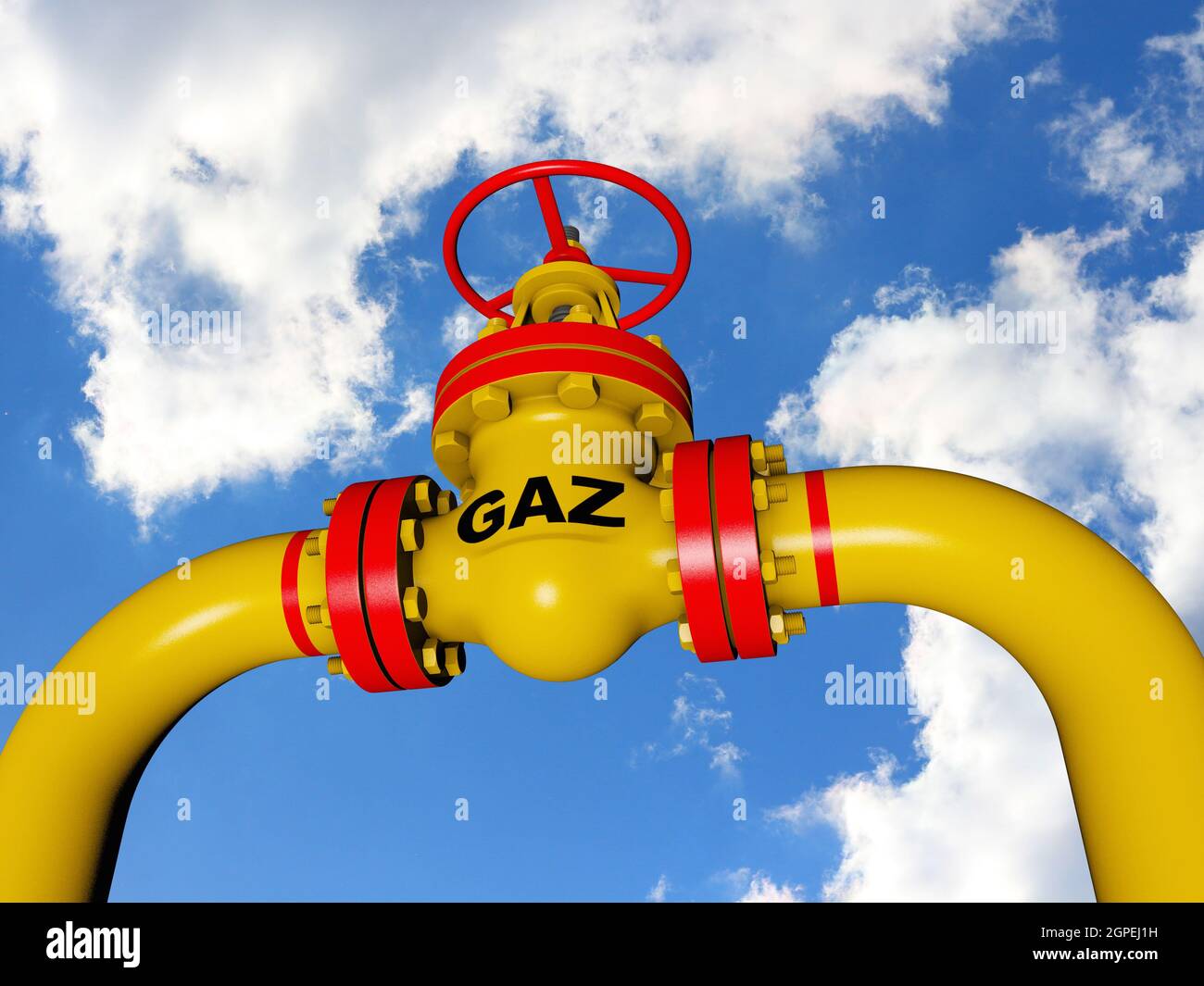 Gaz valve. 3D render Stock Photo - Alamy