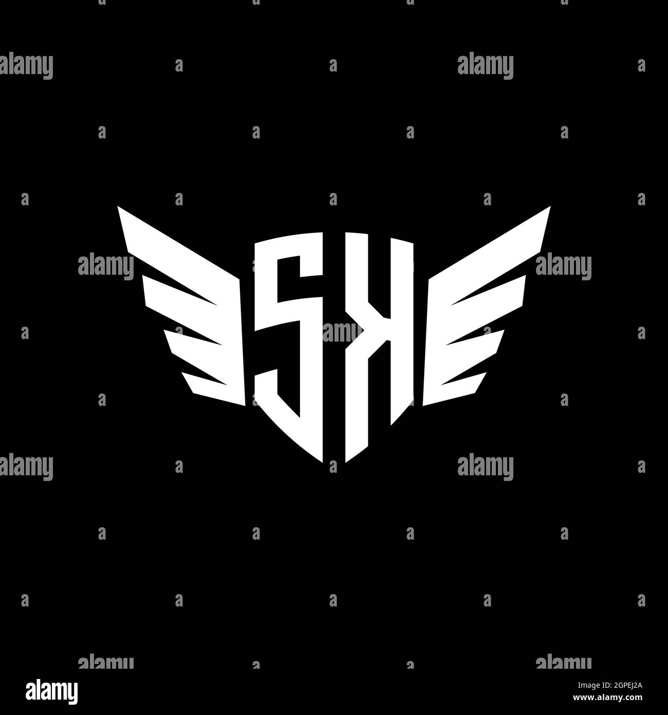 SK Monogram geometric shape style template. Monogram initial design ...